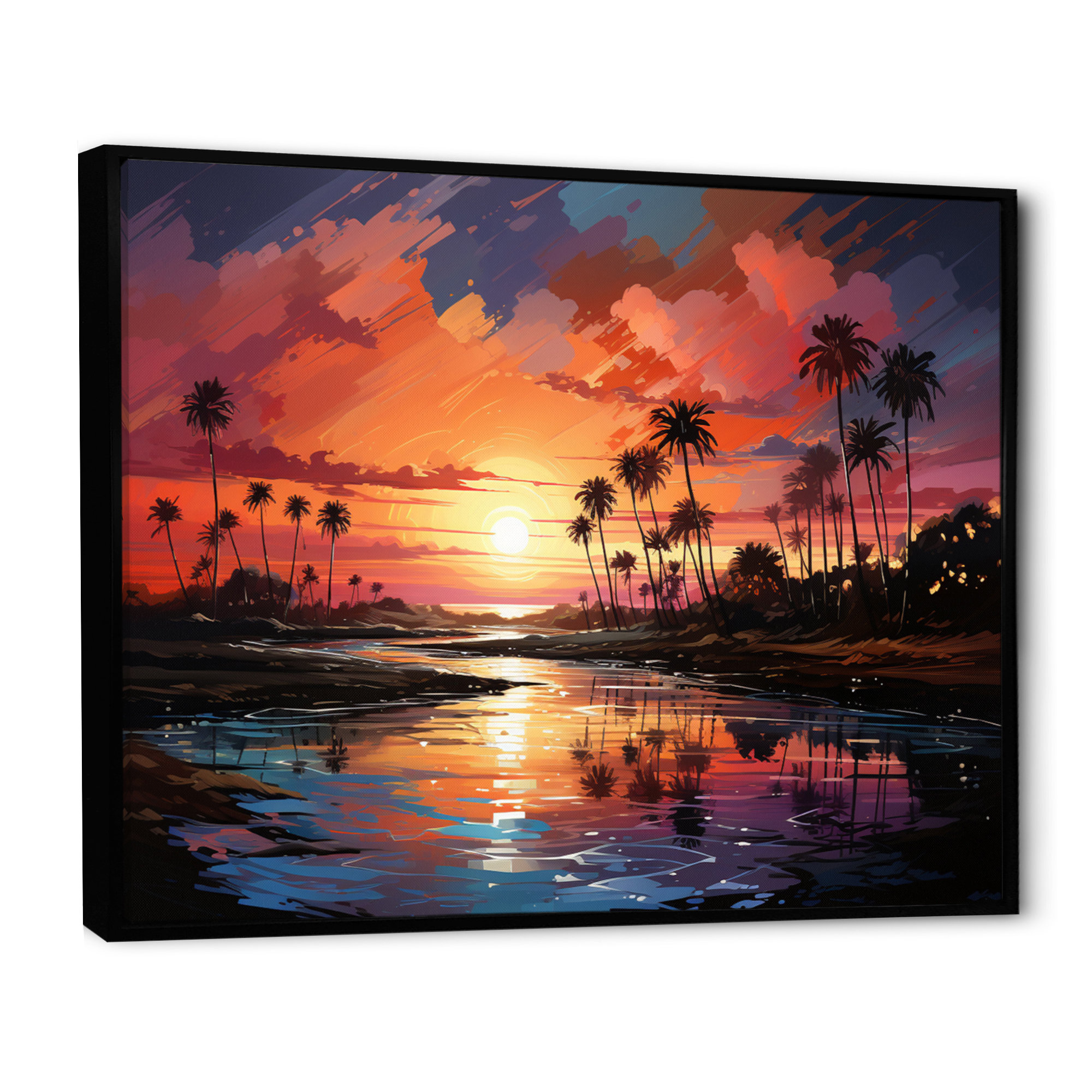 Dovecove Palm Trees Abstract Landscape III - Nautical & Beach Wall ...