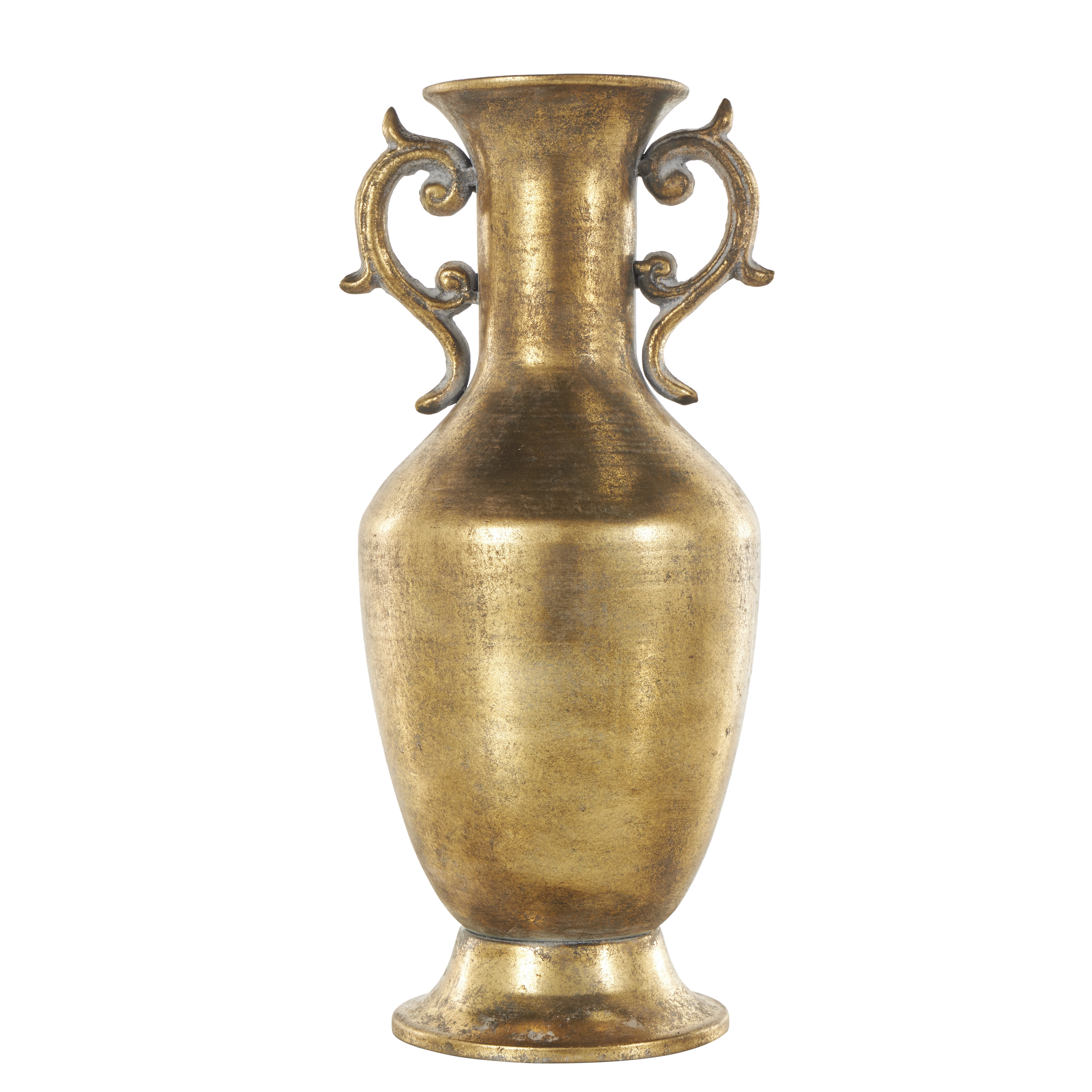 Rosdorf Park Riney Metal Weathered Vintage Amphora Decorative Gold Vase ...