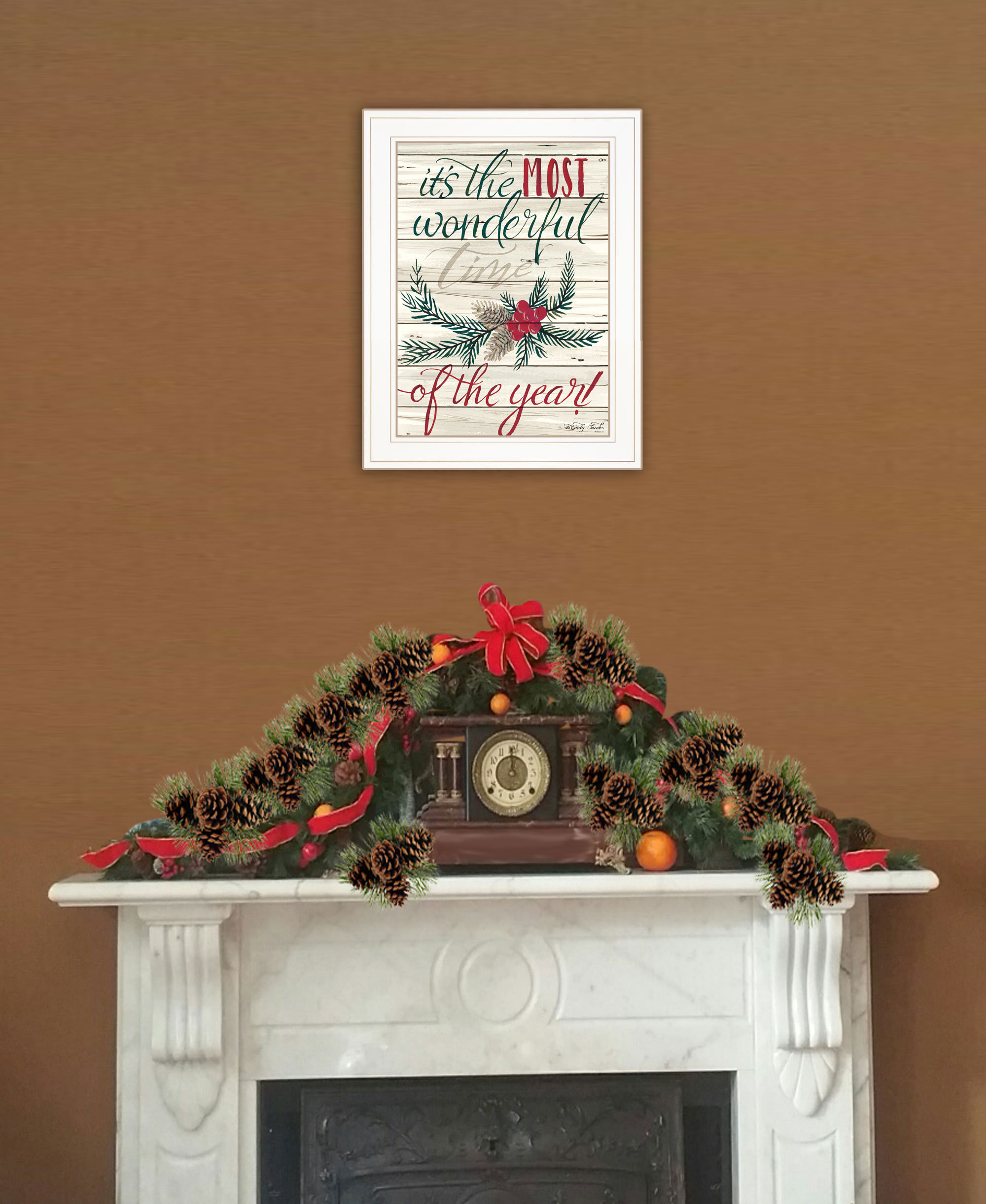The Holiday Aisle® The Most Wonderful Time Framed Wall Art for Living ...