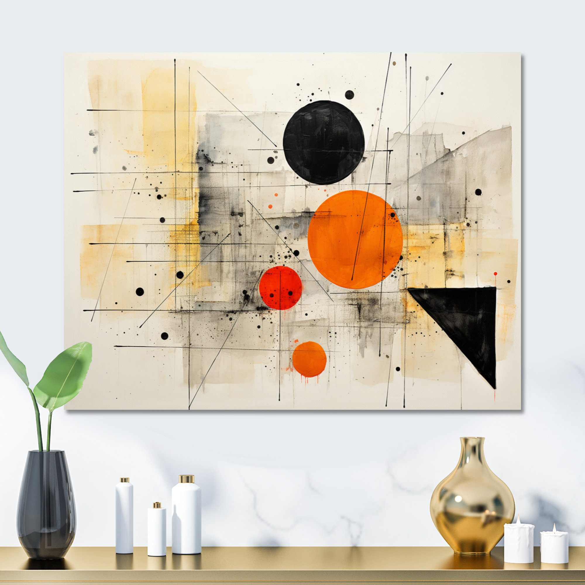 Latitude Run® Geometric Abstraction II - Abstract Shapes Metal Wall ...