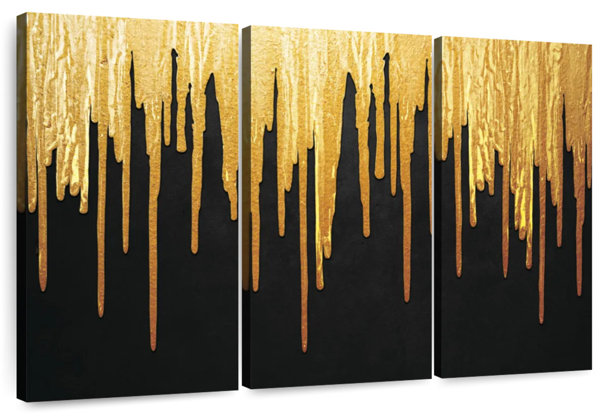 Wade Logan® Avery Gold Paint Drip | Wayfair