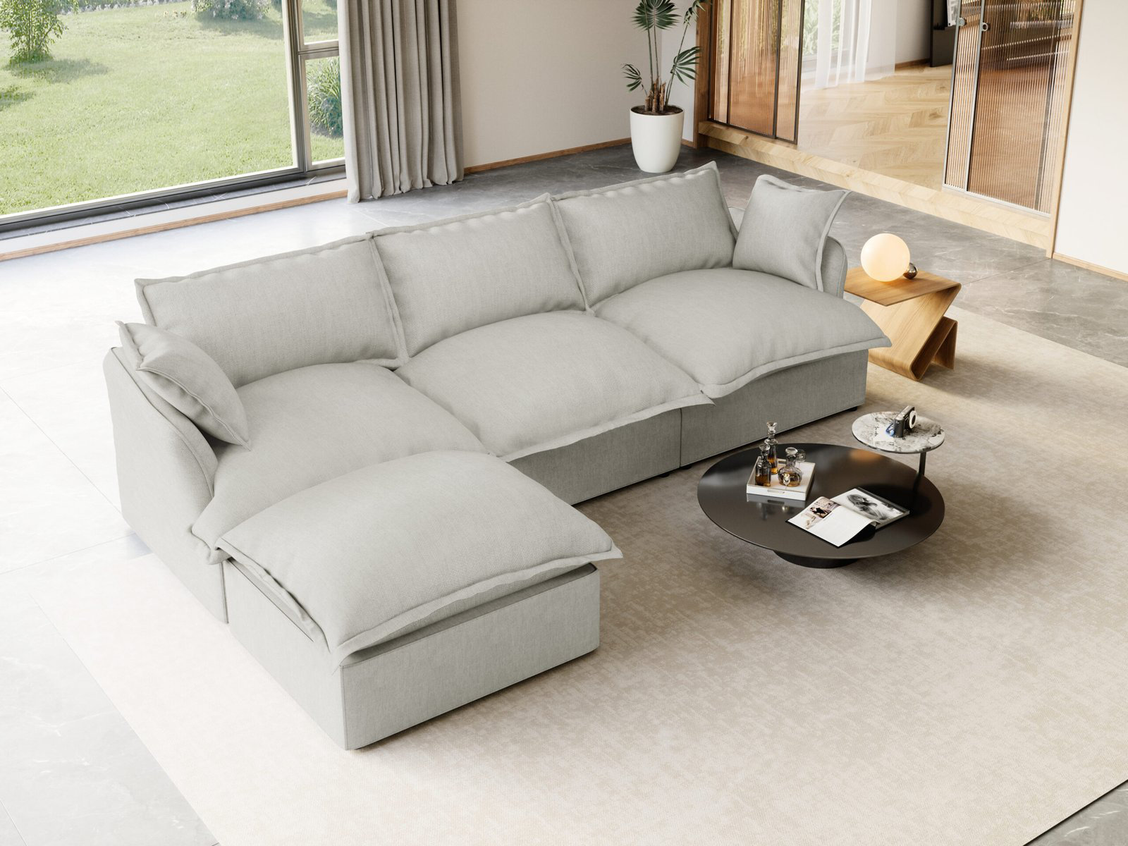 Hokku Designs Modular Sectional Couch Down Filled Sofa, Comfty ...