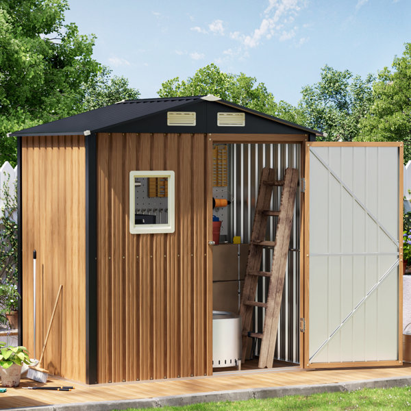 outvue 6X4Ft Garden Storage Shed With Lockable Door,Steel Tool Shed ...