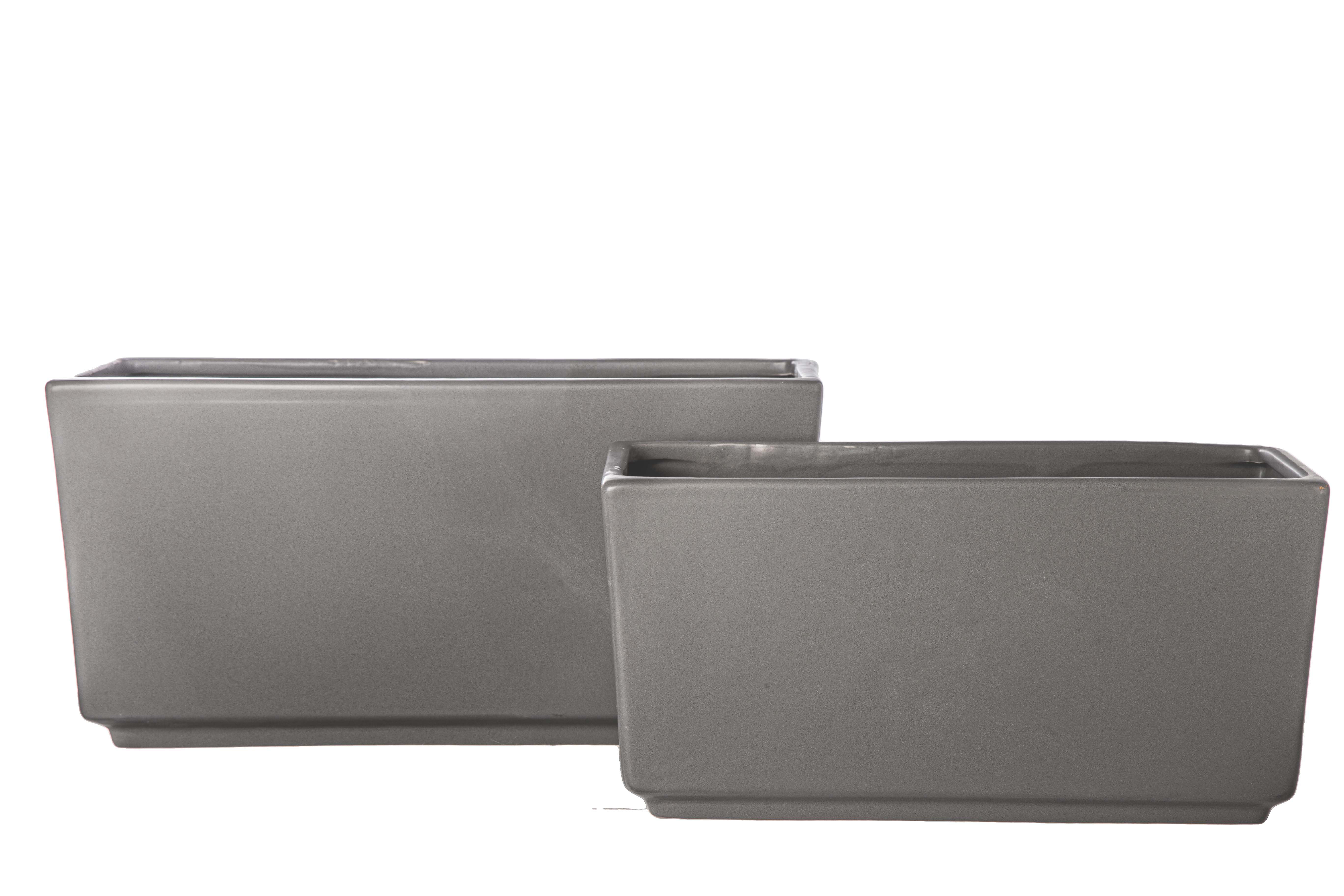 Urban Trends Ceramic Rectangle Pot Matte Finish Gray-6.25"H | Wayfair