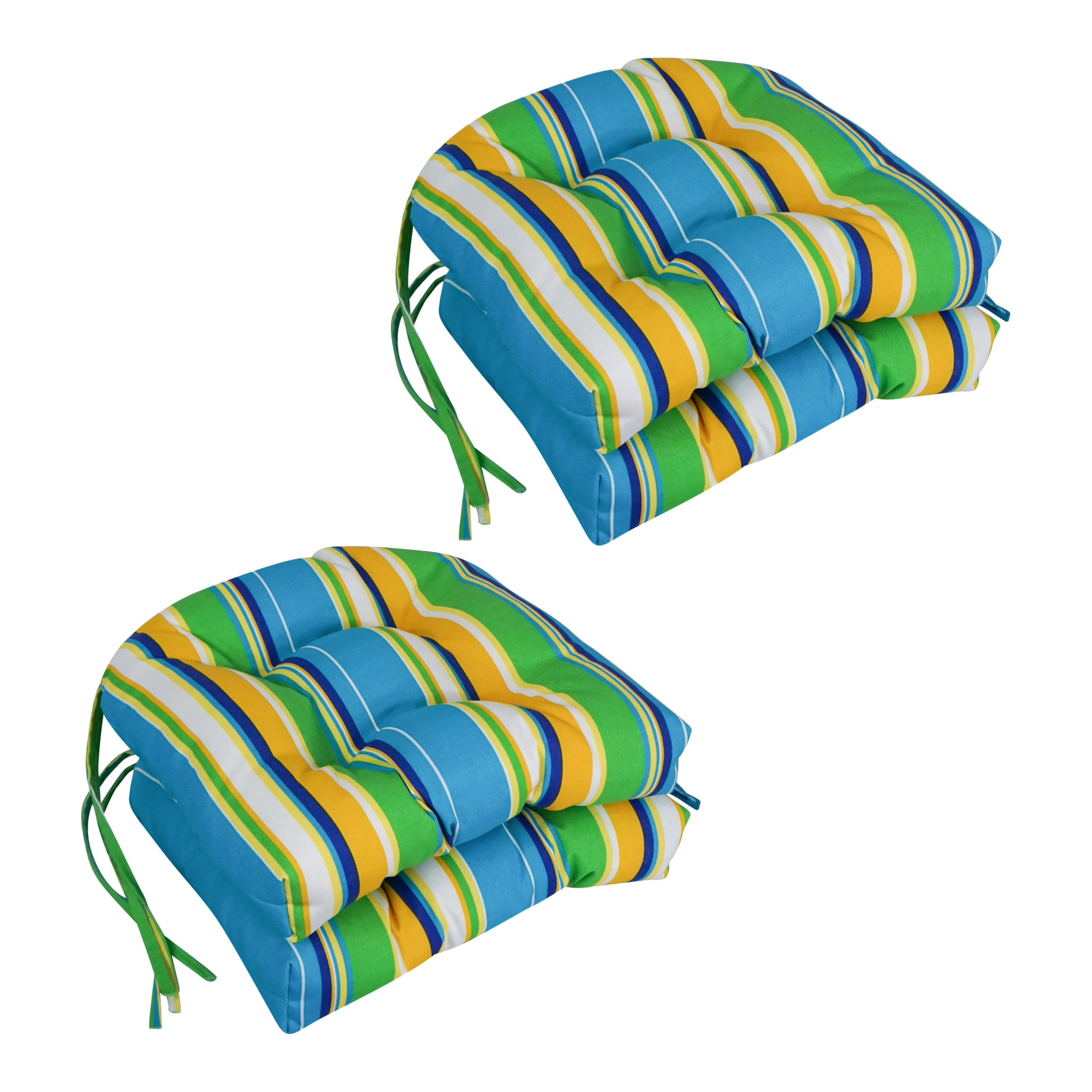 Ebern Designs 16-inch Patterned Outdoor U-shaped Tufted Chair Cushions ...