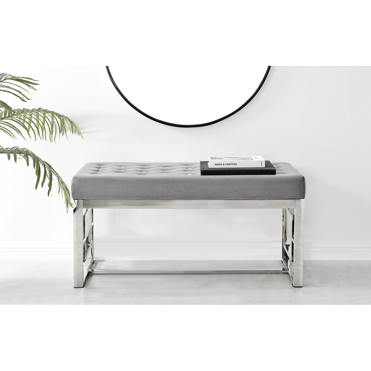 Furniture Box Camberley Luxury Velvet Upholstered Bedroom Bench ...