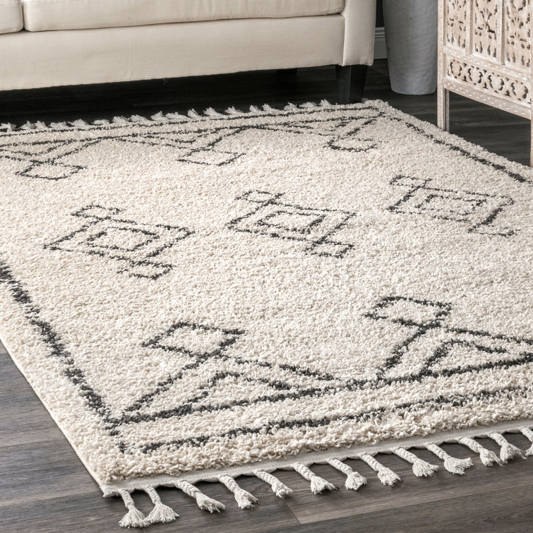 World Menagerie McGugin Southwestern Machine Woven Off-White Area Rug ...