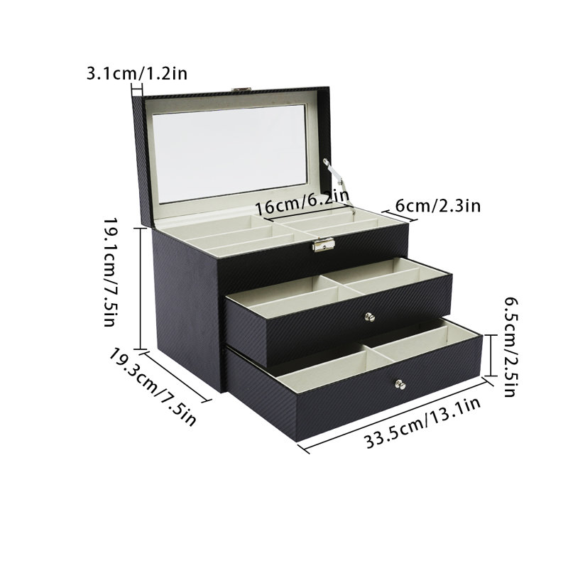 Latitude Run® Jewelry Eyeglasses Multi Storage Box Display Case ...