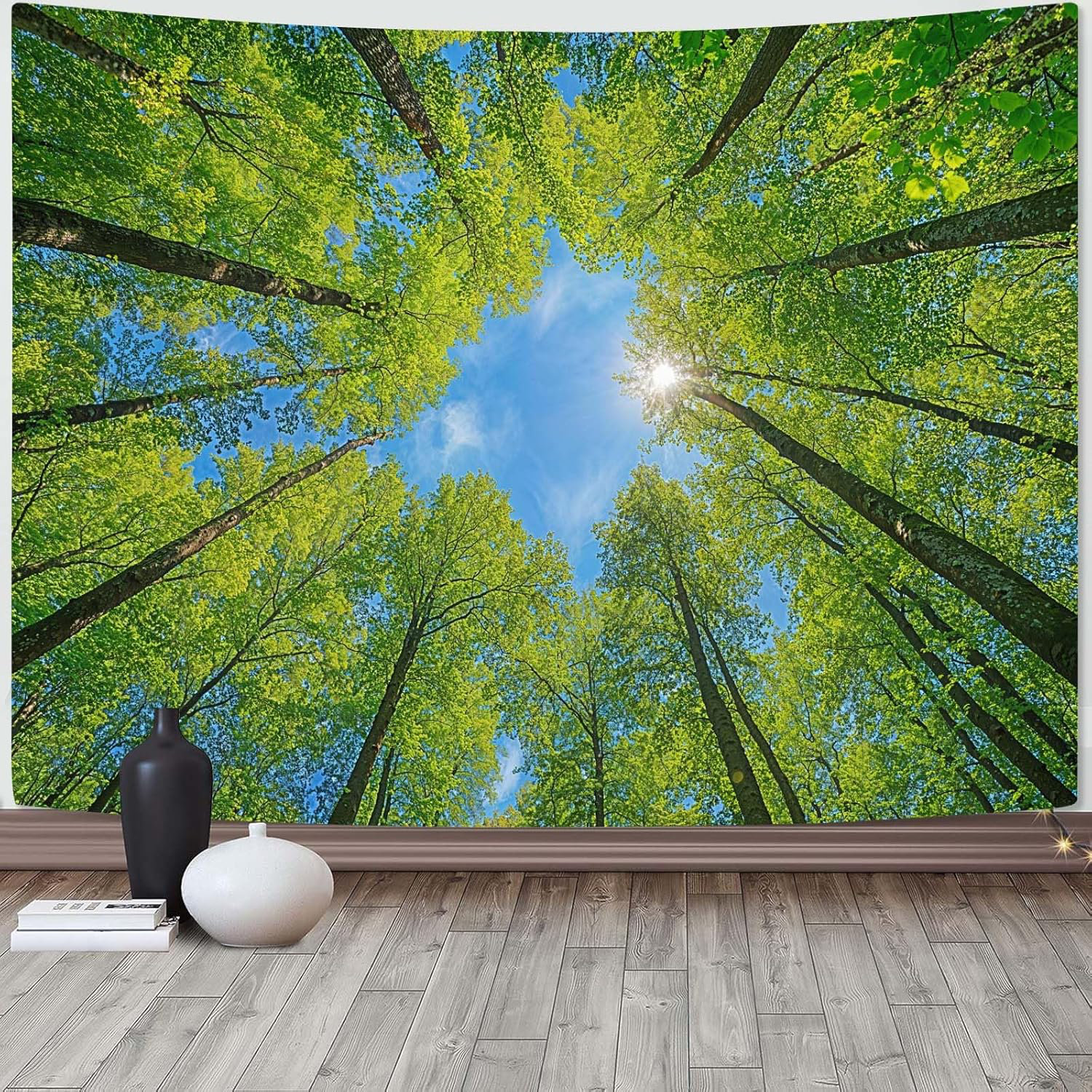 Millwood Pines Nature Forest Tree Celling Tapestry Lush Green Treetops ...