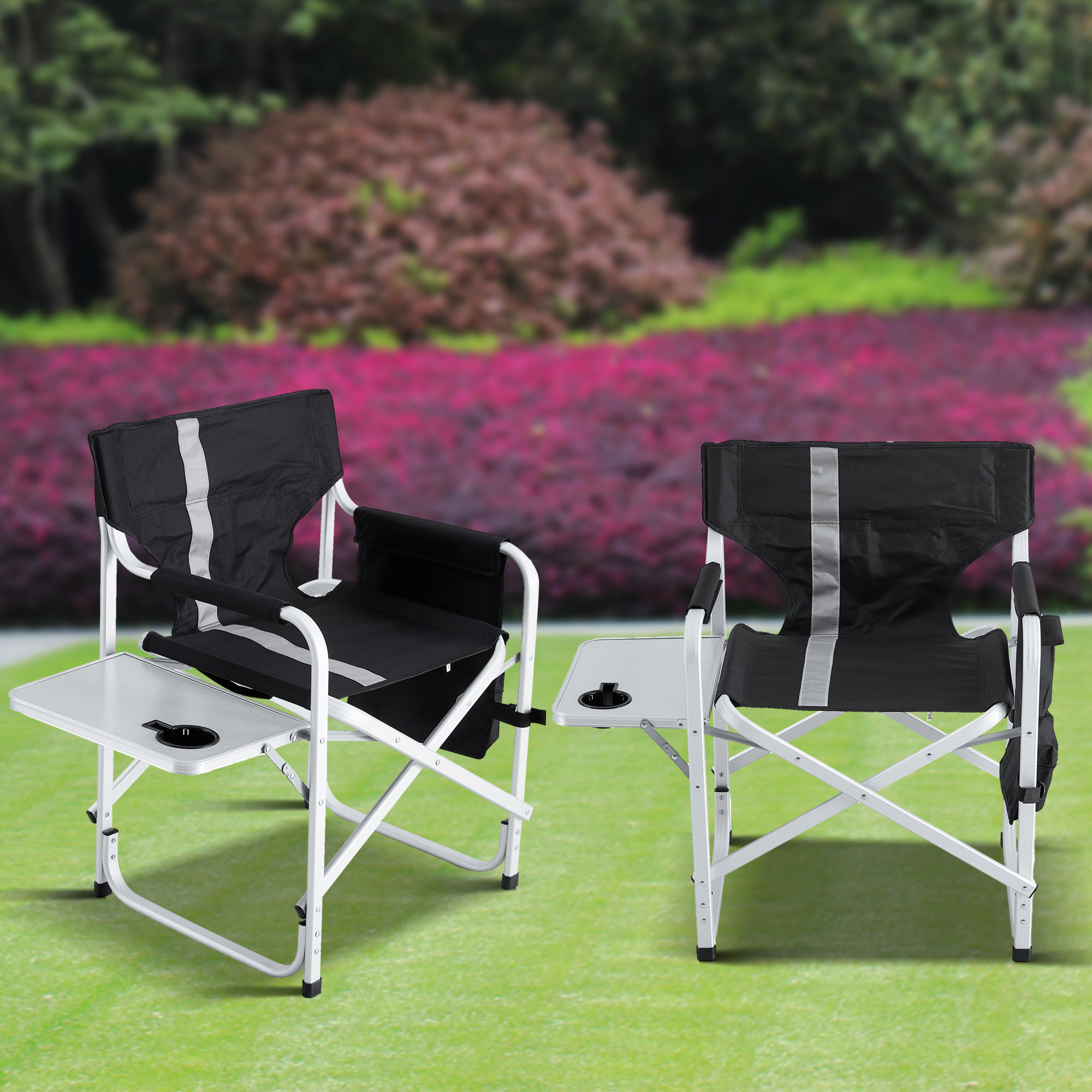 Arlmont & Co. Nimisha Oxford Cloth Folding Chair Set | Wayfair