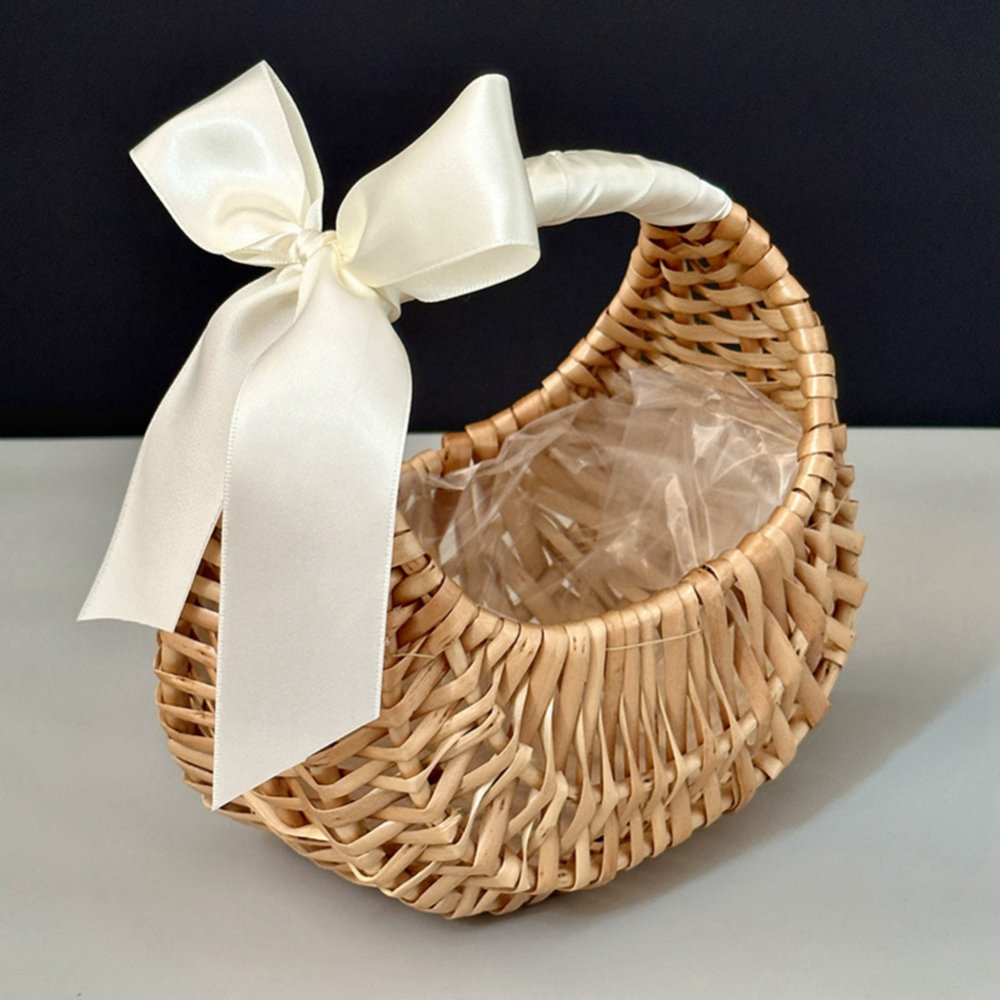Ophelia & Co. Wicker Rattan Flower Baskets Small Half Moon Wicker ...
