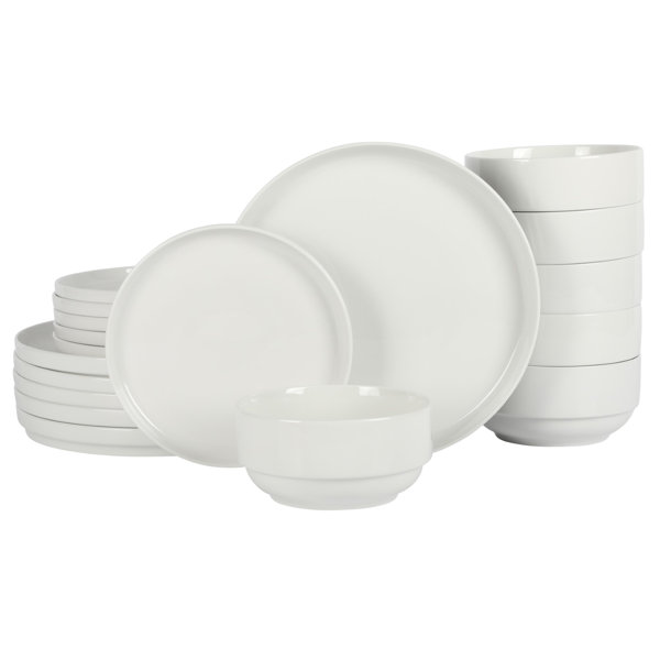 Gibson Home Rothernberg Stackable 18 Piece, Service for 6, White ...