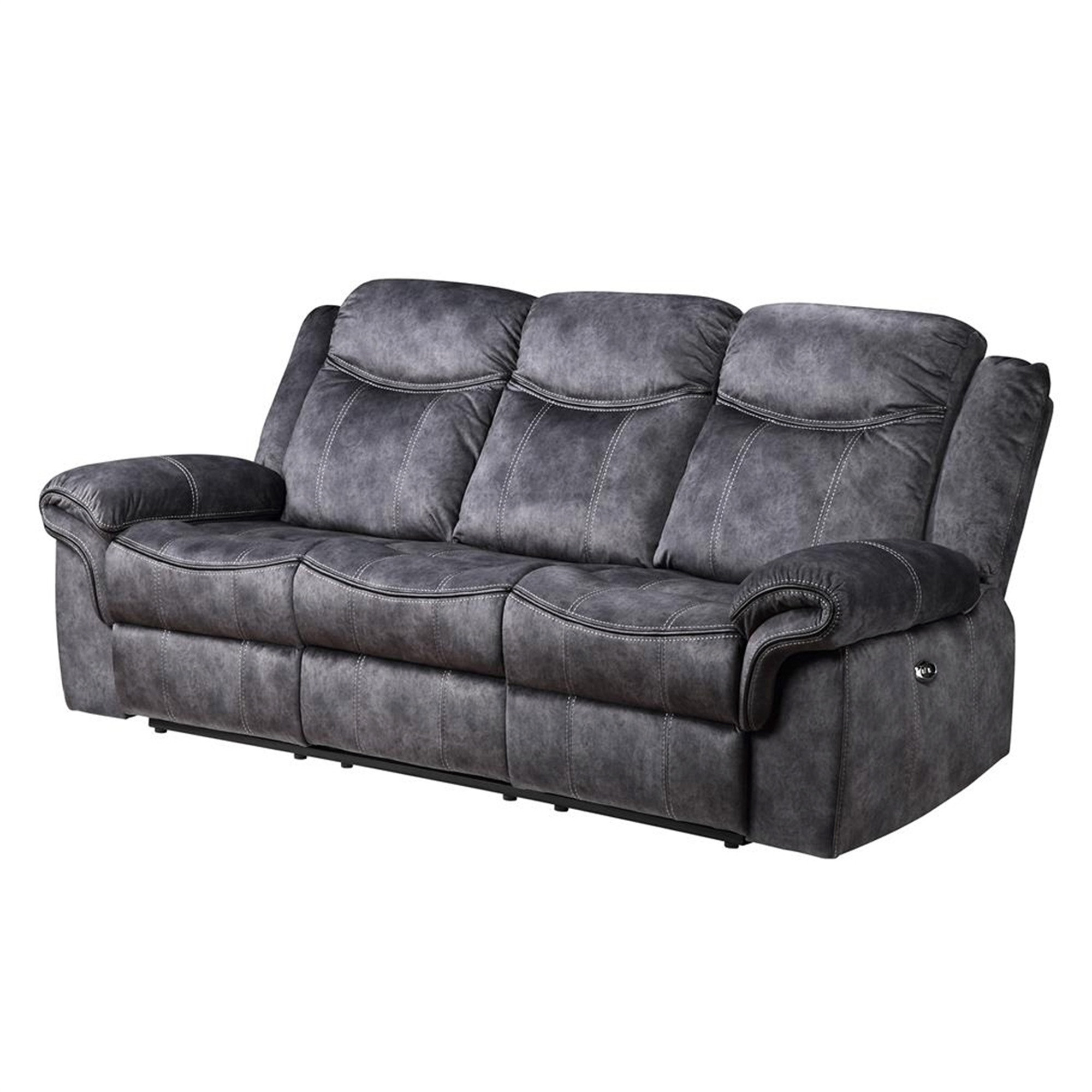 Hokku Designs JIMNY DOMINO GRANITE POWER RECLINING SOFA - Wayfair Canada