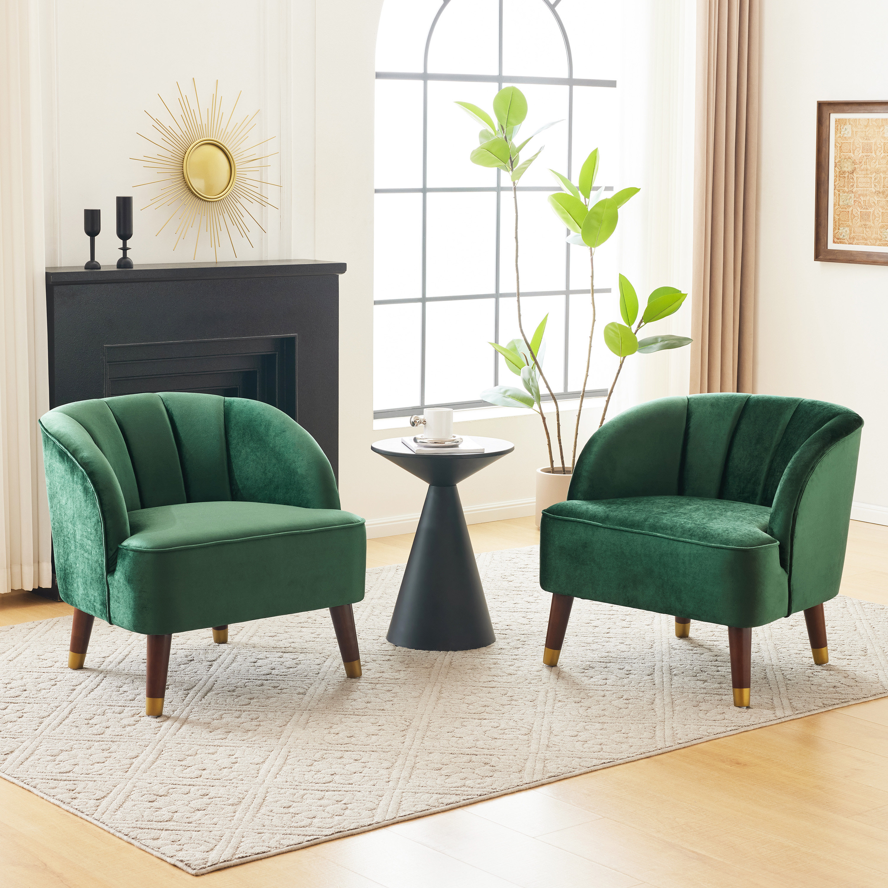 Mercer41 Filanthi Upholstered Barrel Channel Chair With Wooden Legs ...