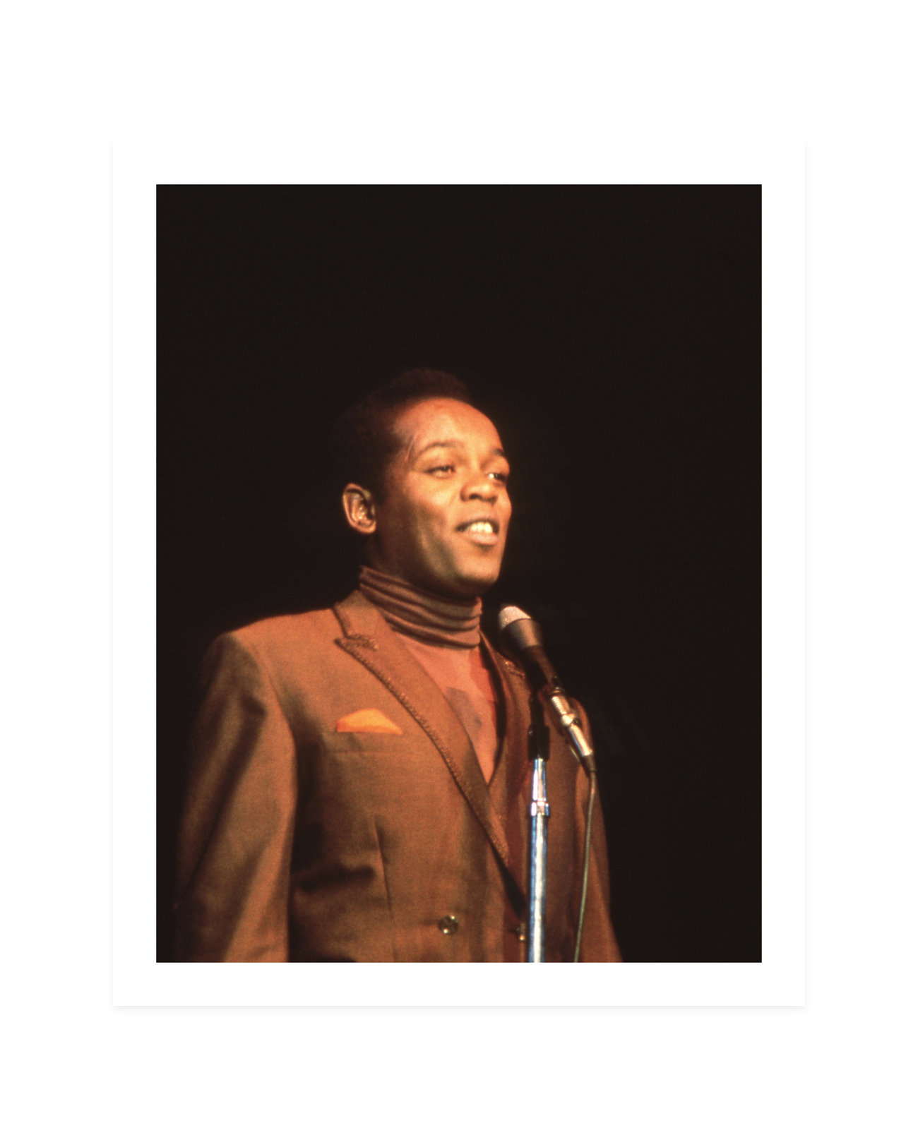 Globe Photos Entertainment Lou Rawls Singing On Microphone On Paper ...