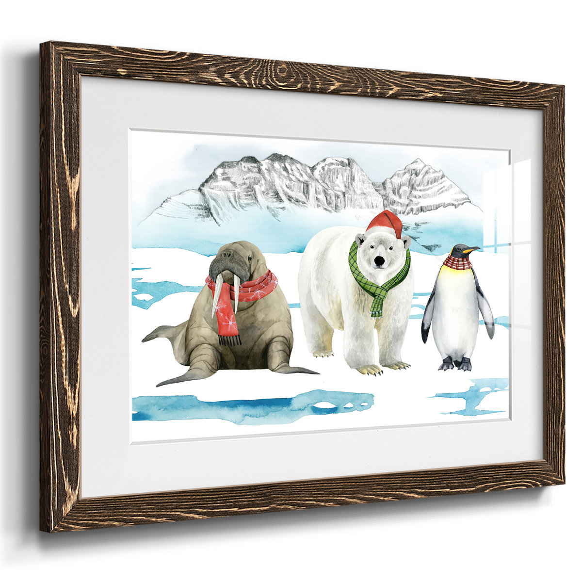 The Holiday Aisle® Arctic Animal Collection A- Rustic Framed Framed ...