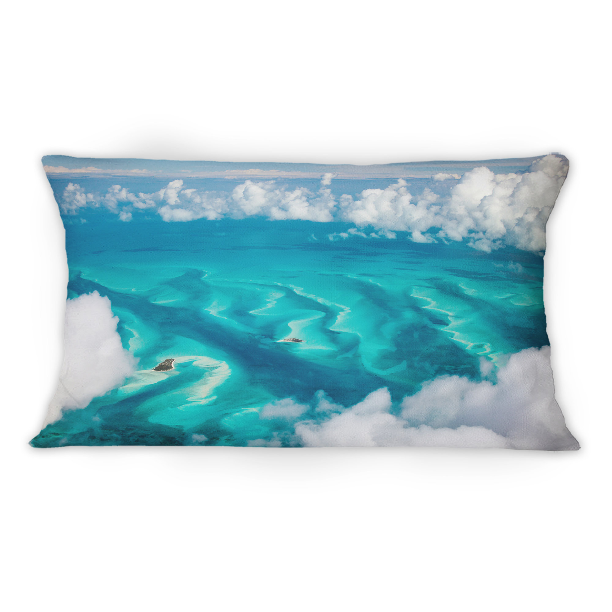 Design Art Bahamas Arial View - Nautical & Coastal Printed Throw Pillow ...
