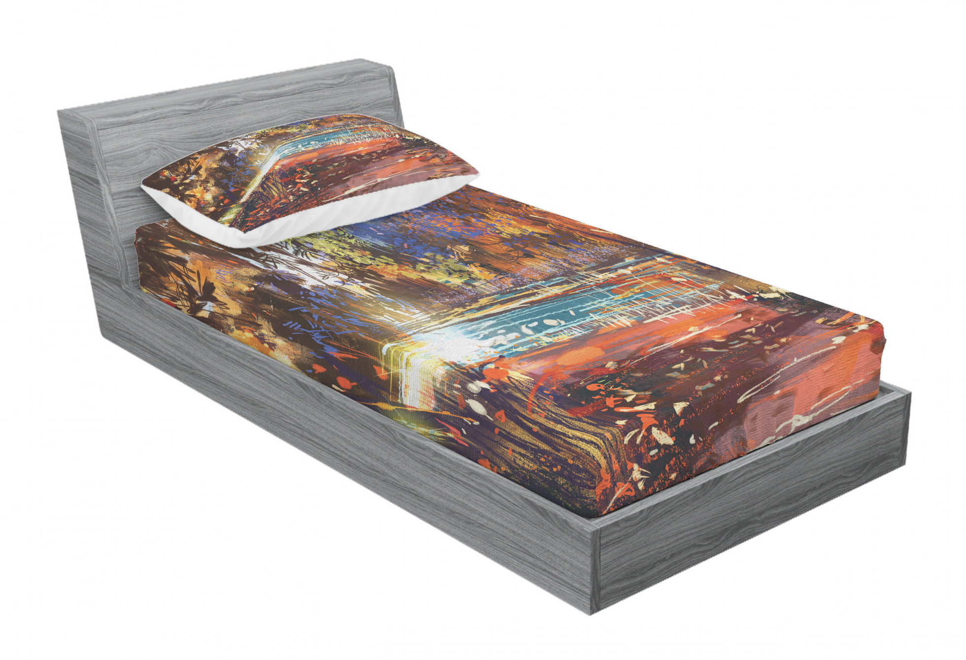 Ambesonne Refreshing Nature Pond Illusionary Perspective Swamp ...