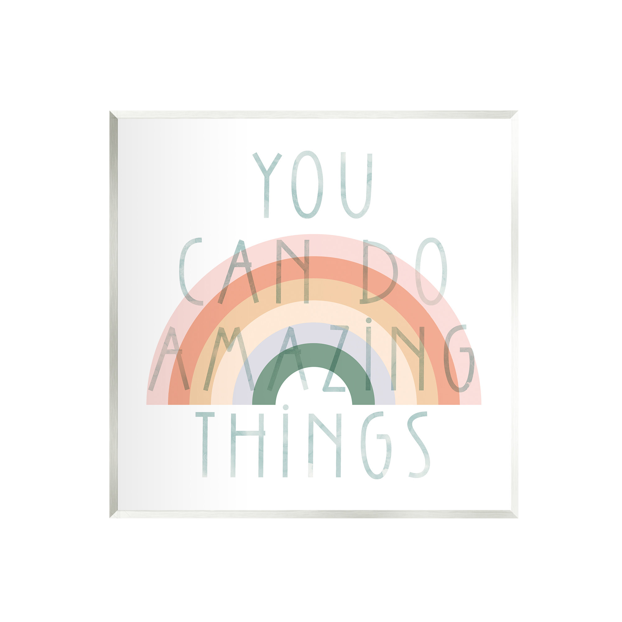 Stupell Industries Motivational Pastel Rainbow Wall Plaque Art By ...