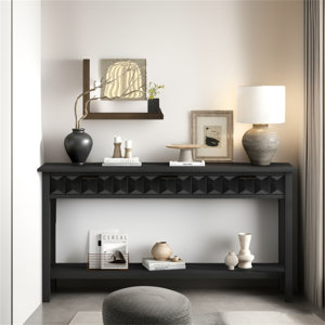Lark Manor™ 60" Fir Veneer Console Table With Honeycomb Design | Wayfair