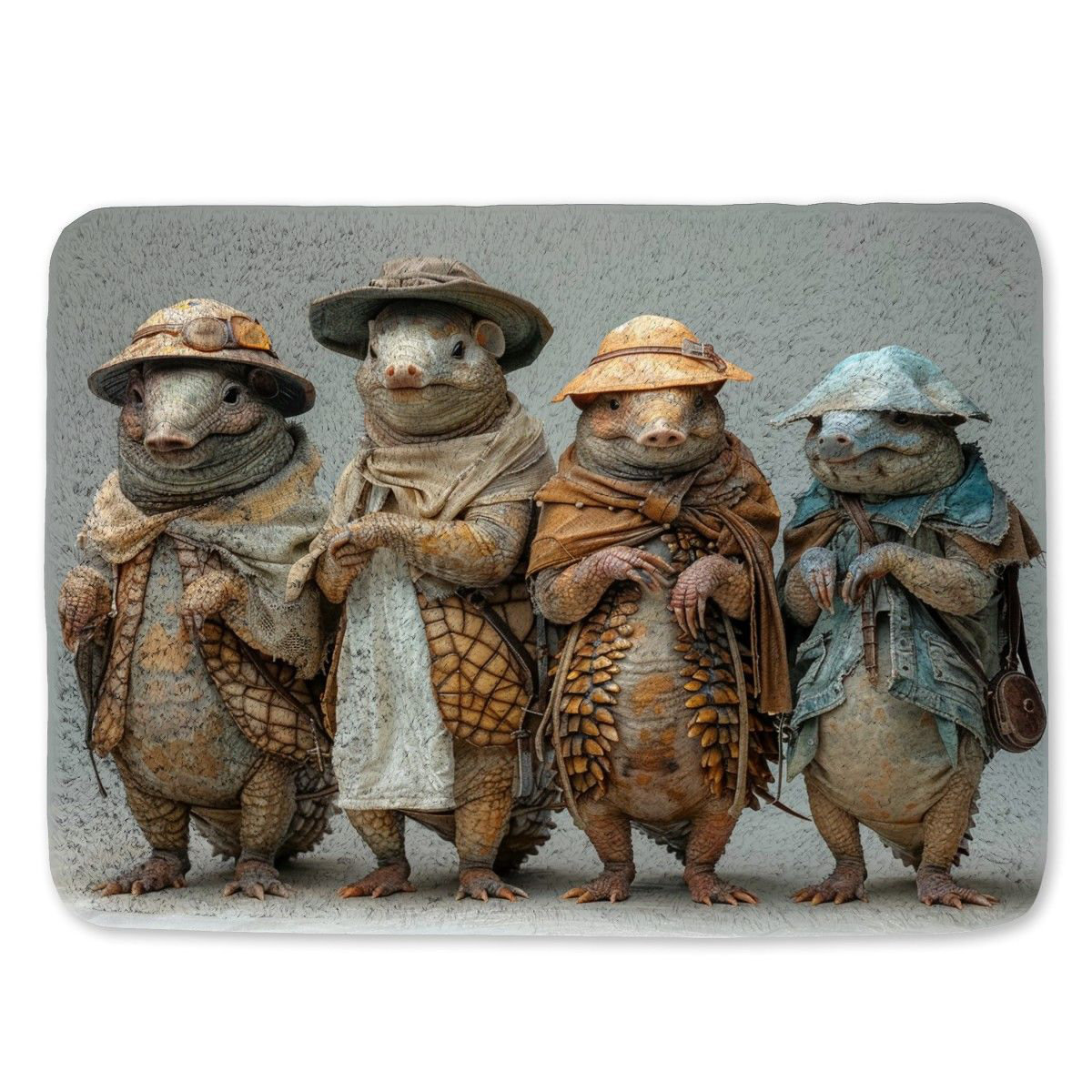 East Urban Home Armadillos geared up Bath Mat Animals Bathroom Decor ...