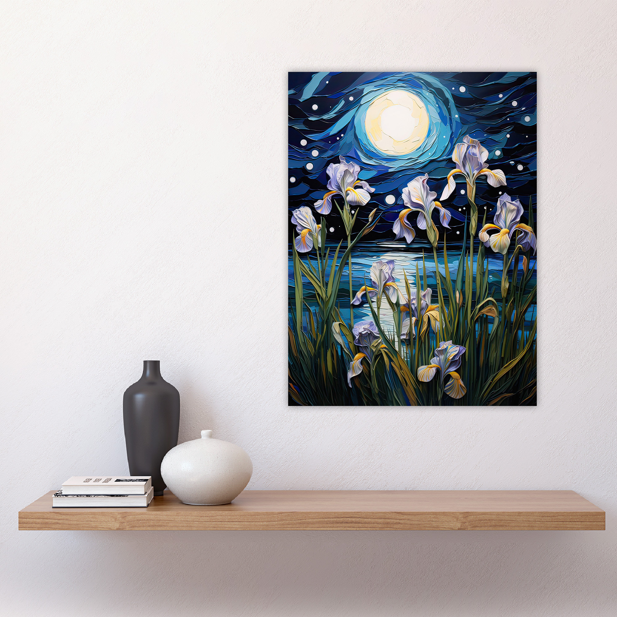 ClassicLiving Wall Art Print Ethereal Iris Flower Blooms Fantasy Lake ...