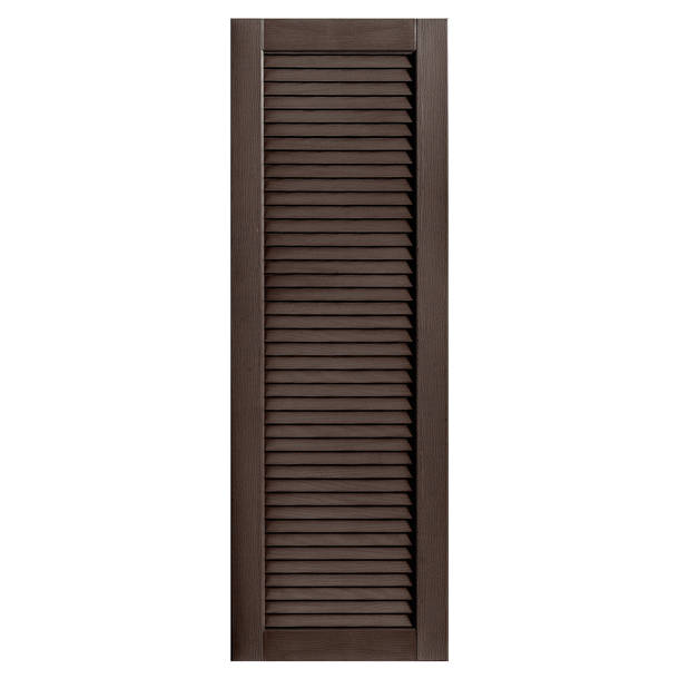 Alpha Shutters Straight Top Full-style Open Louver Shutters Pair ...