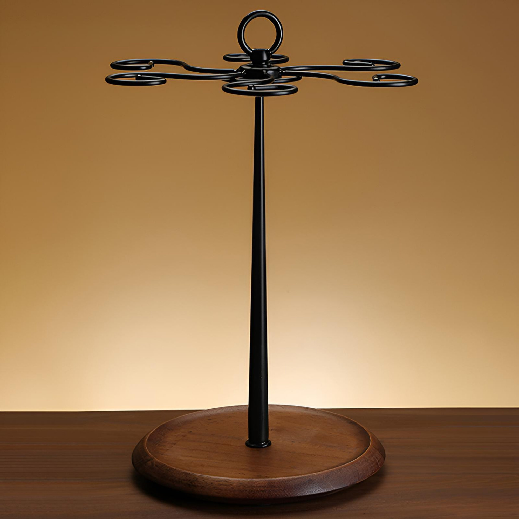 Latitude Run® European Oak Rotating Wine Glass Stand | High Cup Upright ...