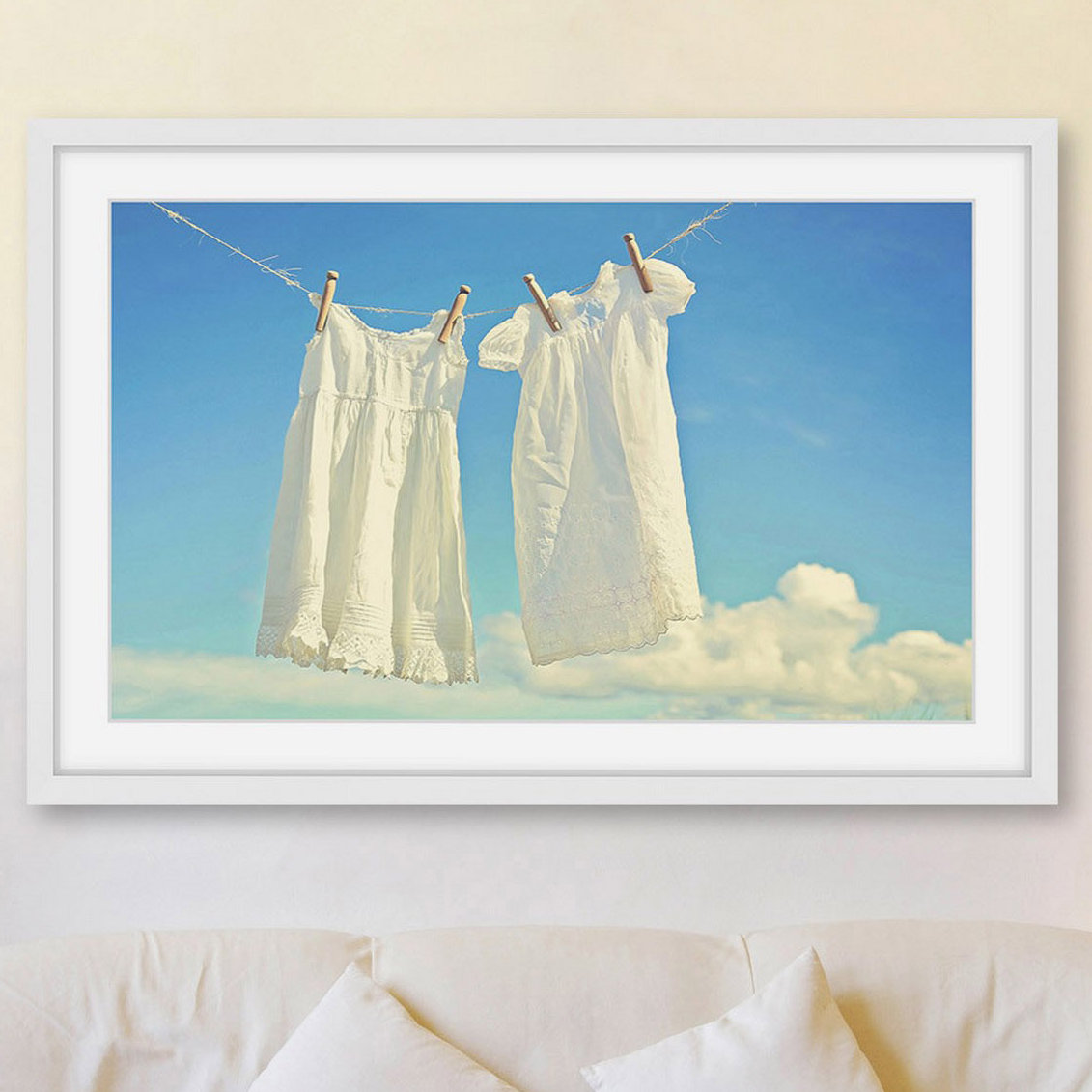 Marmont Hill 'Hanging Whites' by Sylvia Cook Framed Painting Print ...