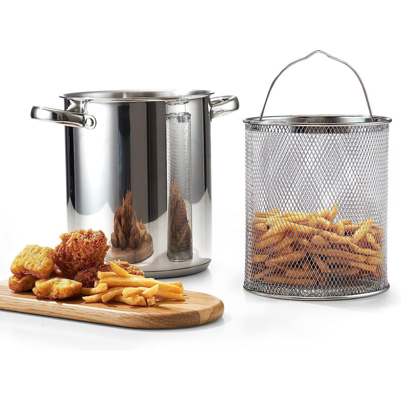 Cook N Home Deep Fryer Pot, 304 Stainless Steel Deep Pot with Oil Drip ...