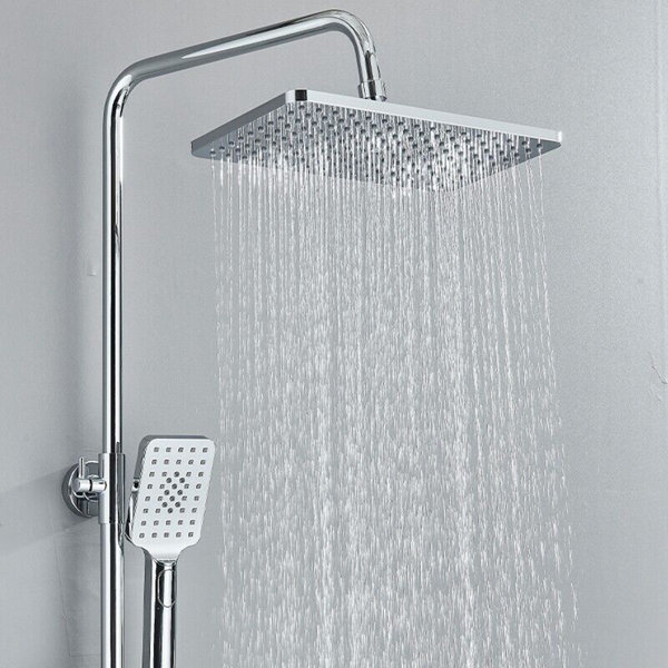 Belfry Bathroom Exposed Bathroom Shower Mixer Twin Head Large Bar Set ...