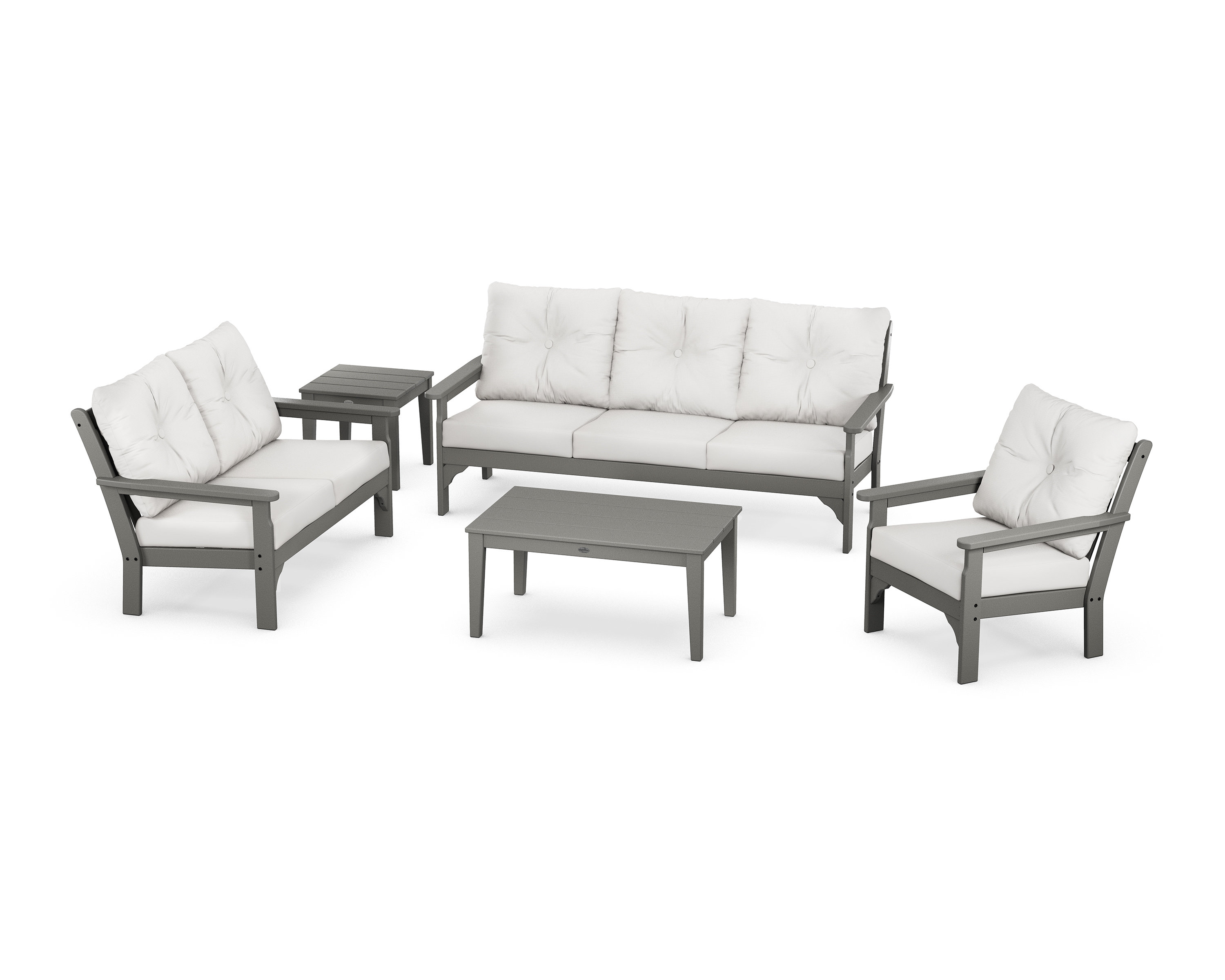 POLYWOOD® Vineyard 5 Piece Deep Seating Set & Reviews | Wayfair