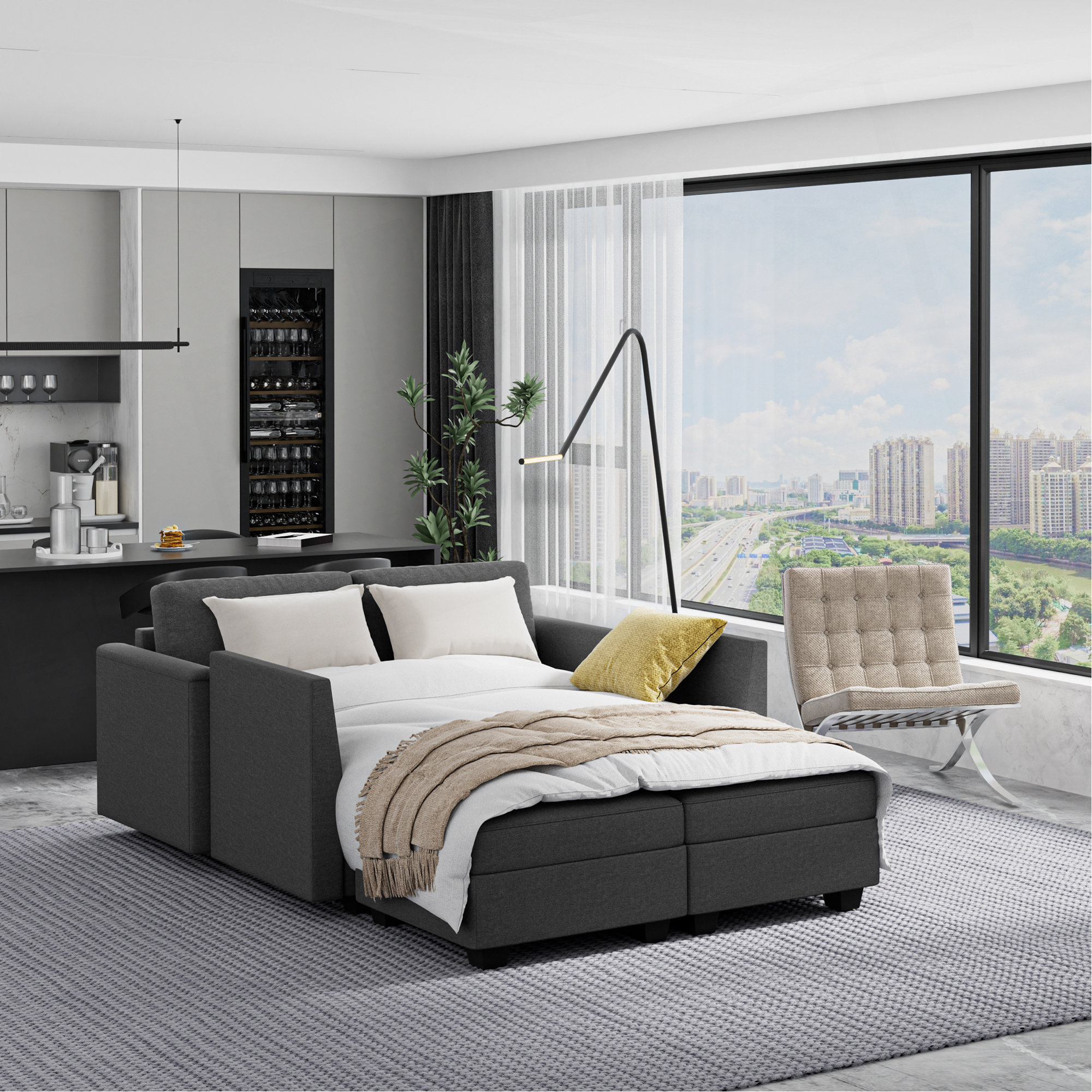 Hokku Designs Modular Sectional Sofa Convertible U Shaped Sofa Couch