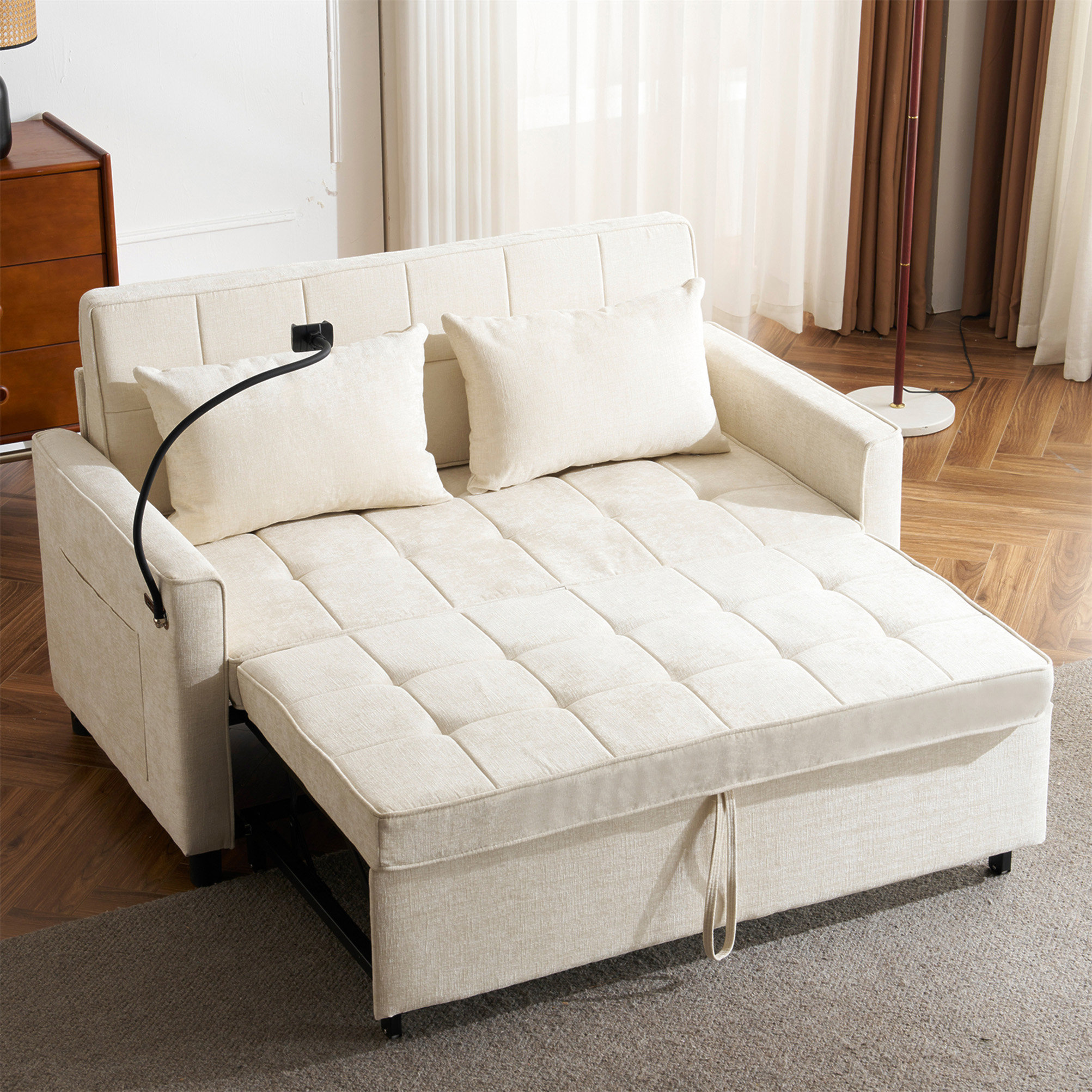 Latitude Run® Versatile Sofa Bed With Reversible Backrest And Multiple ...