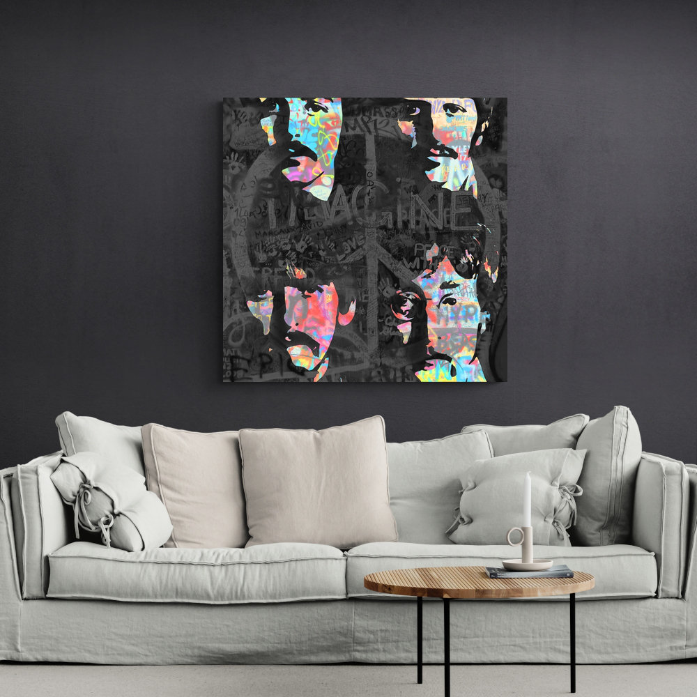 ATX Art Group LLC Peace And Love Pop Art On Canvas, PAF-GWC-593_pea ...