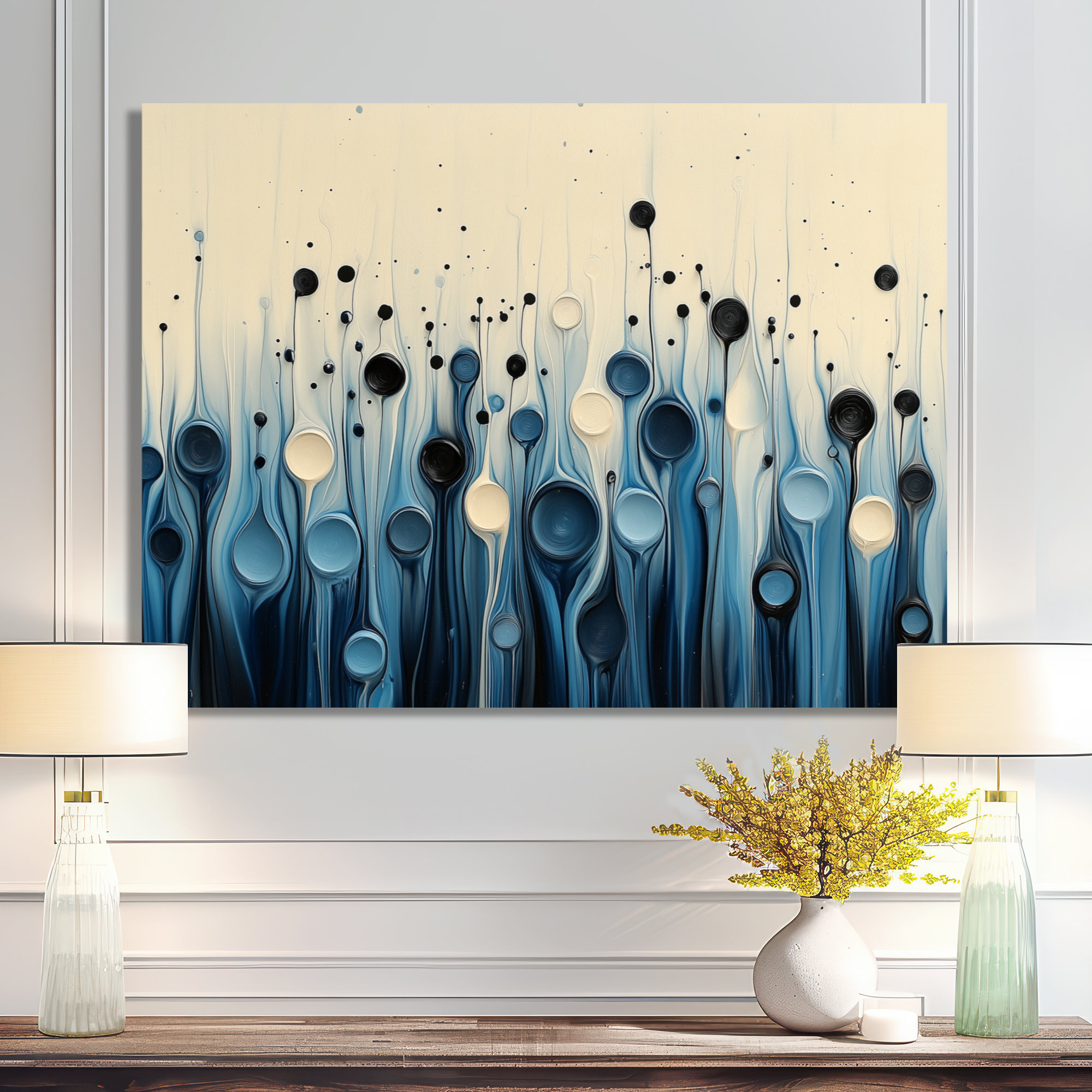 Wrought Studio™ Drip Painting Aqua Rhythmic Splashes Of Serenity II ...