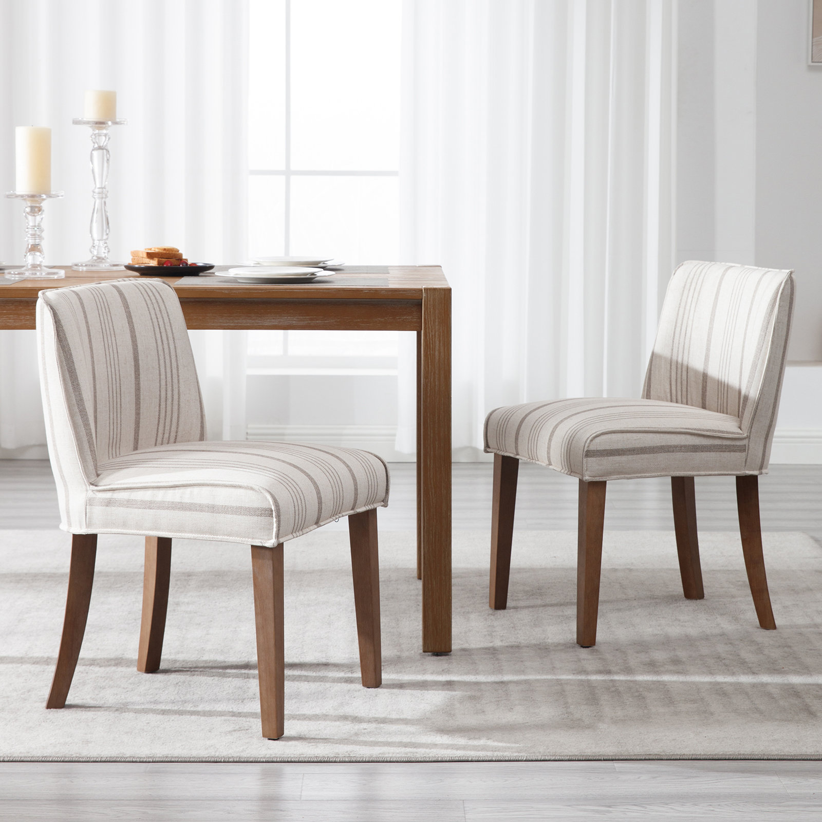 Lark Manor™ Farmhouse Dining Chairs Upholstered Kitchen Chair Wooden ...