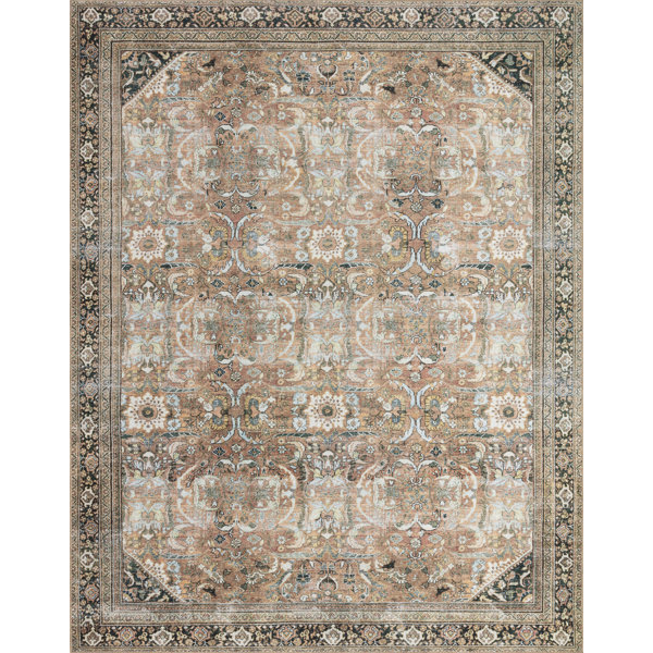Bungalow Rose Vache Oriental Orange/Beige Area Rug & Reviews | Wayfair