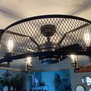 Hunter Fan 34" Fennec 4 - Blade Caged Ceiling Fan with Wall Control and ...