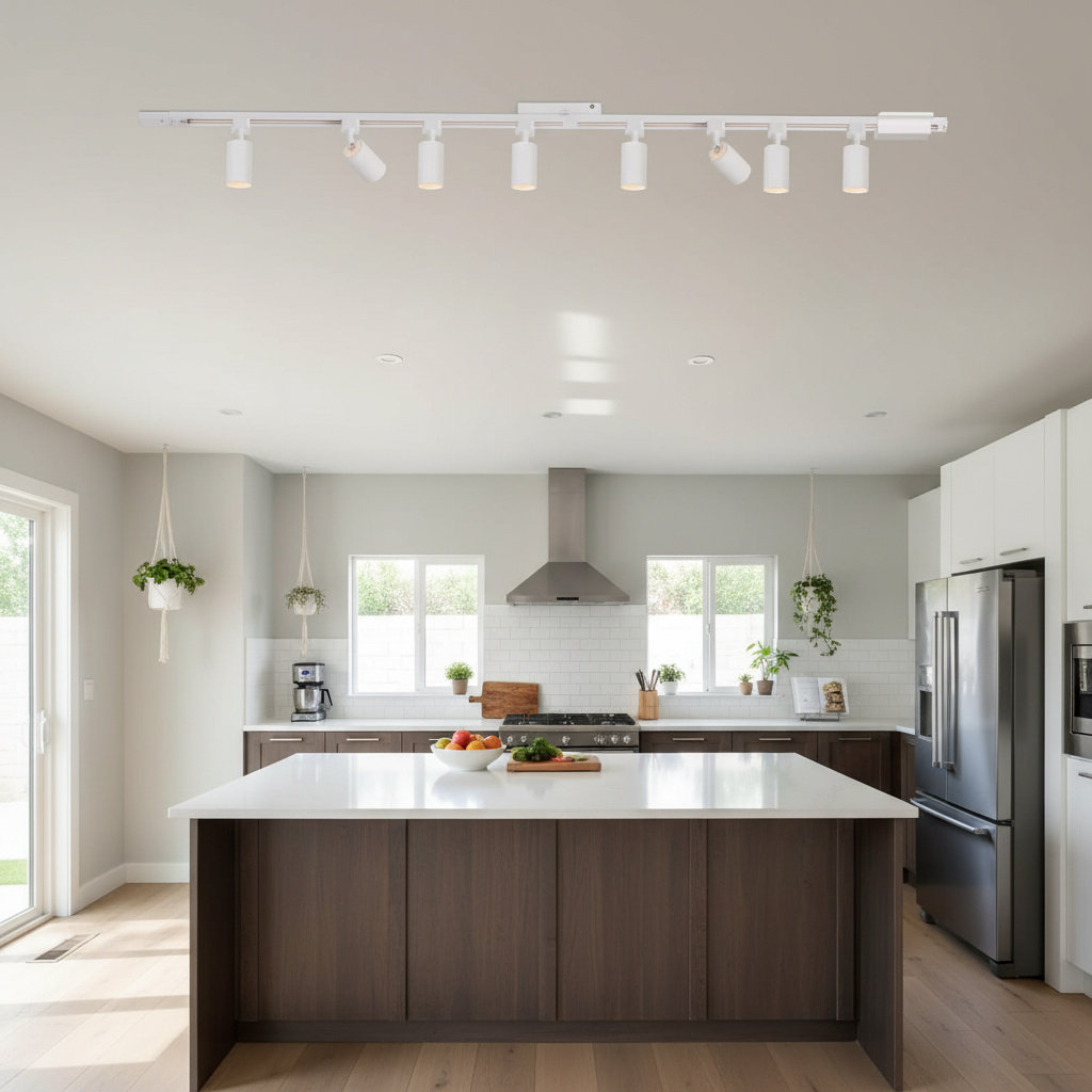 LIGRIL Plug-In 6-Light GU10 Track Lighting Kit, Adjustable LED Ceiling ...