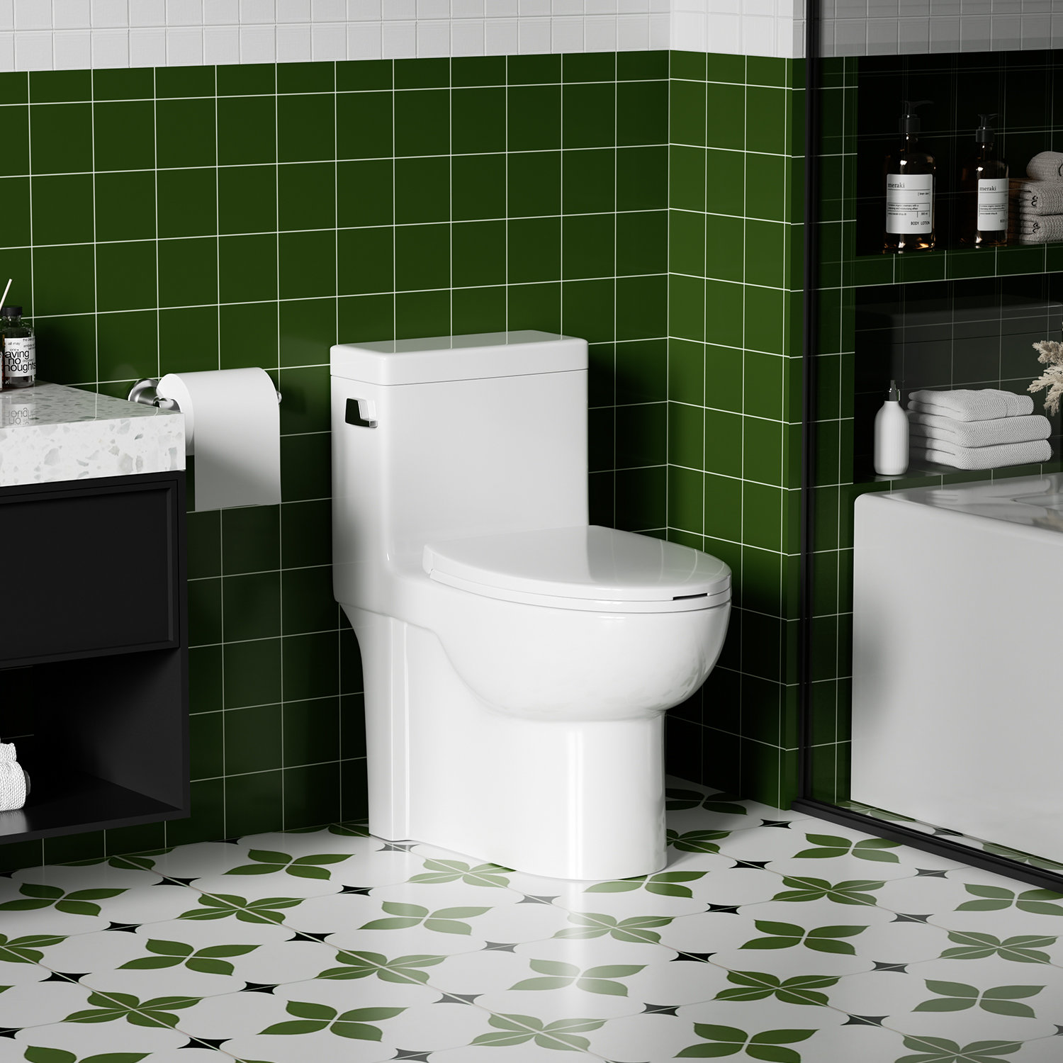 Lamanelle 1.28 GPF Tornado single-Flush Elongated One-piece Toilet for ...