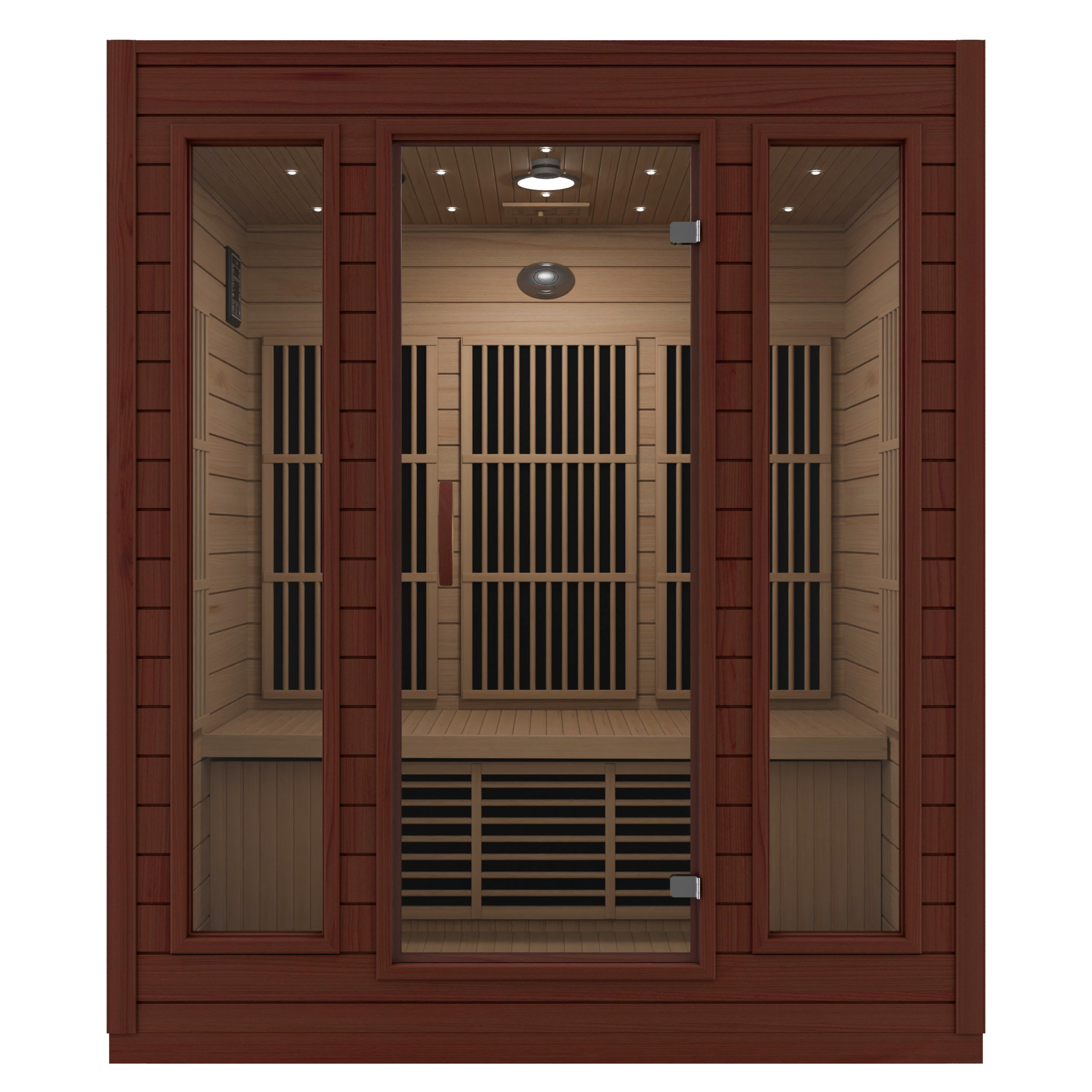 Steam Spa 3 Person Indoor Sauna Room: Hemlock Wooden Spa With Bluetooth ...