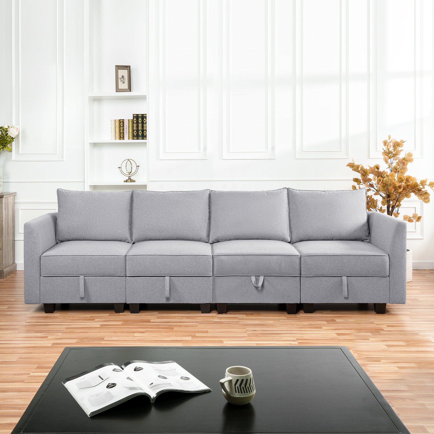 Ebern Designs Paycen Modular Sectional Sofa with Storage, Modular Sofa ...