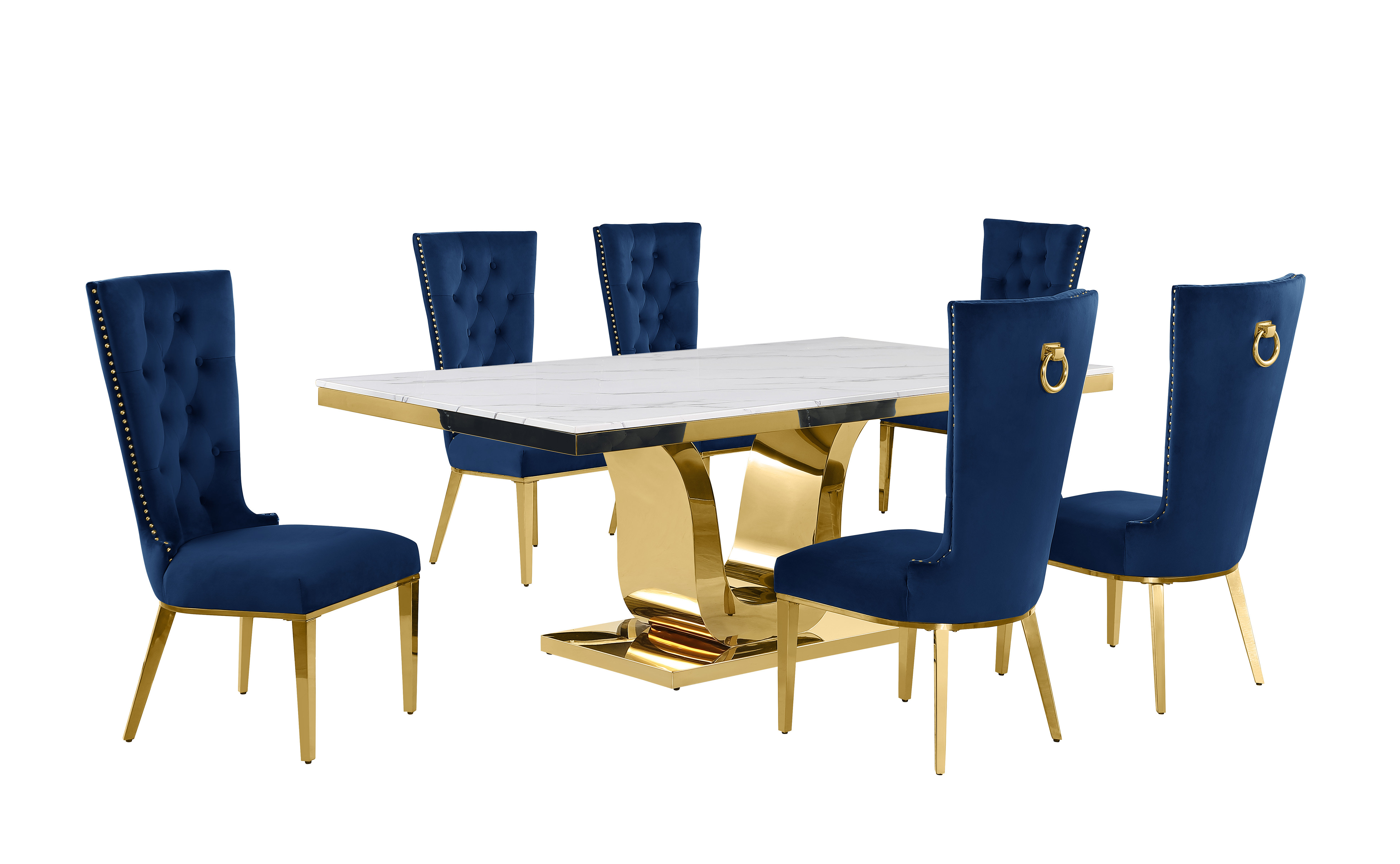 Willa Arlo Interiors Bankhead Marble Top Pedestal Dining Set | Wayfair