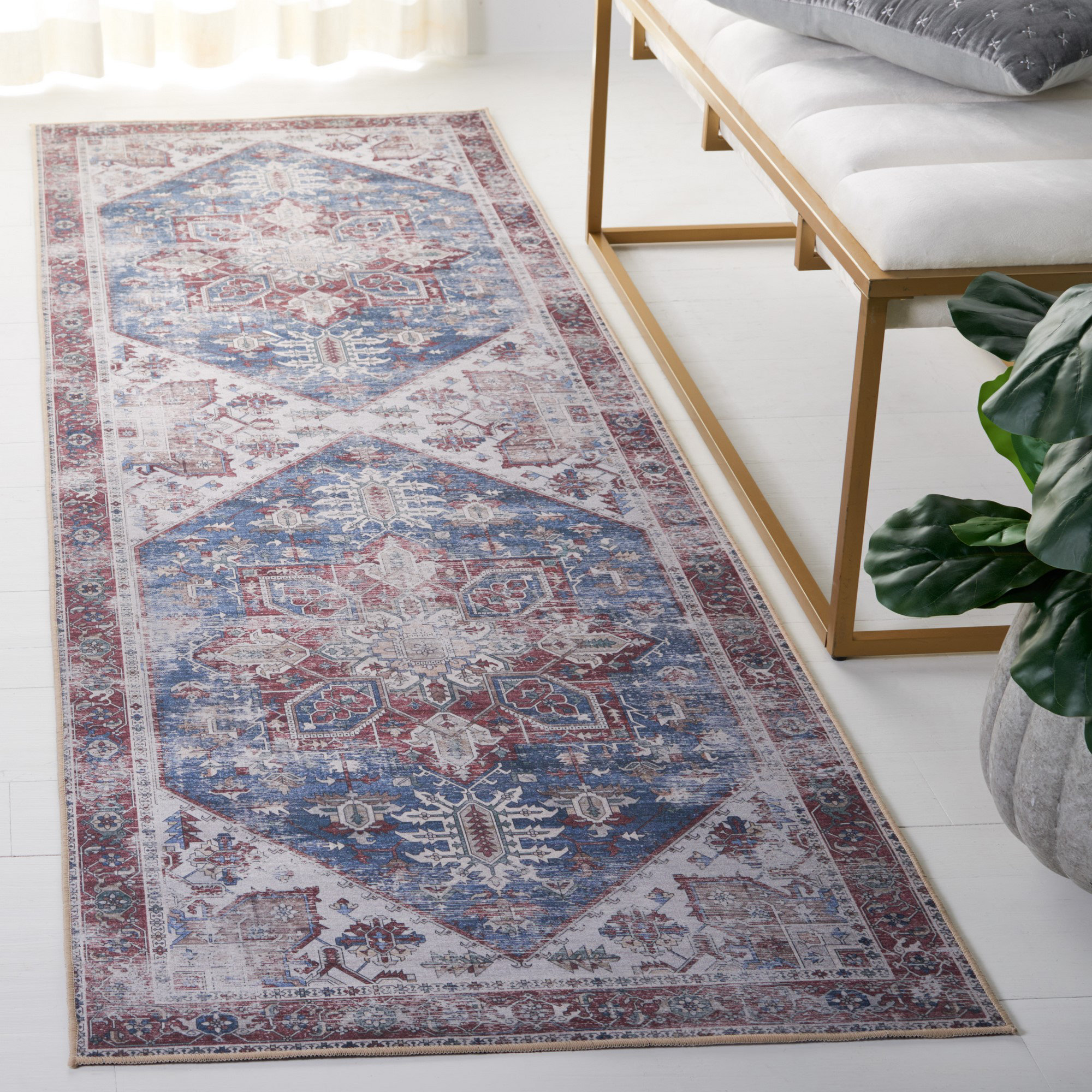 Bungalow Rose Tucson Performance Machine Washable Oriental Rug | Wayfair