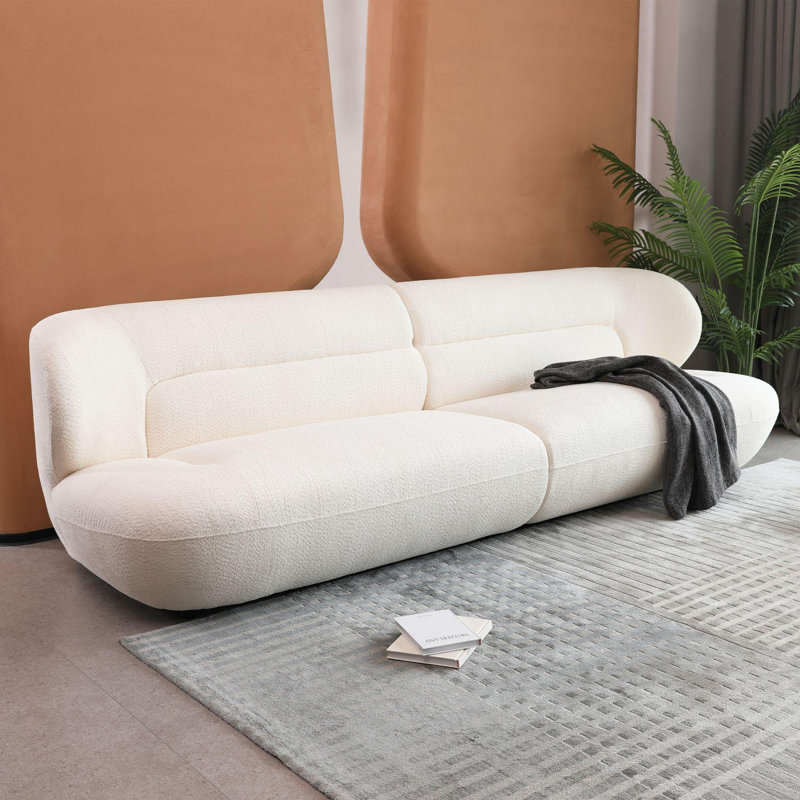 Orren Ellis Upholstered sofa with Circular curve | Wayfair