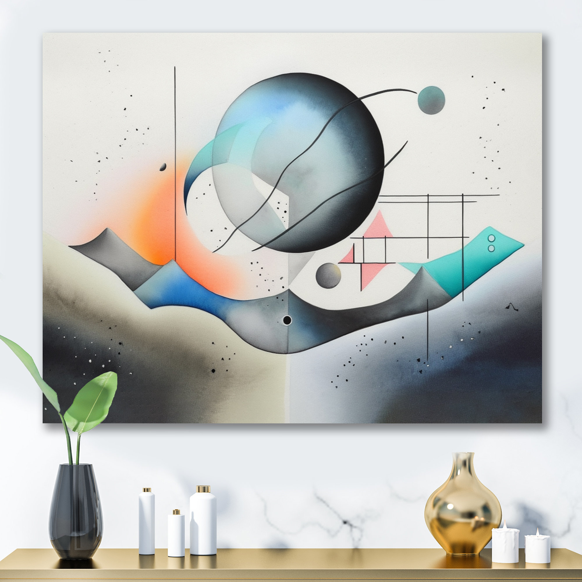 Wrought Studio Grey Harmonious Patterns I - Modern Geometric Canvas ...