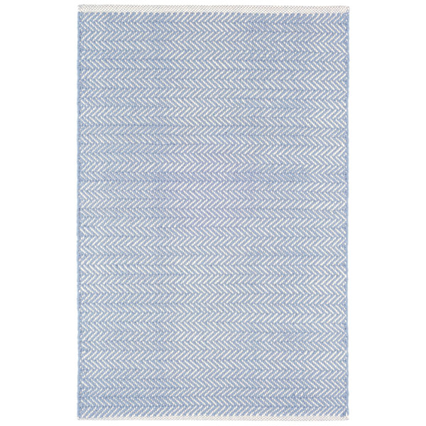 Herringbone Swedish Blue Handwoven Cotton Rug & Reviews | Birch Lane