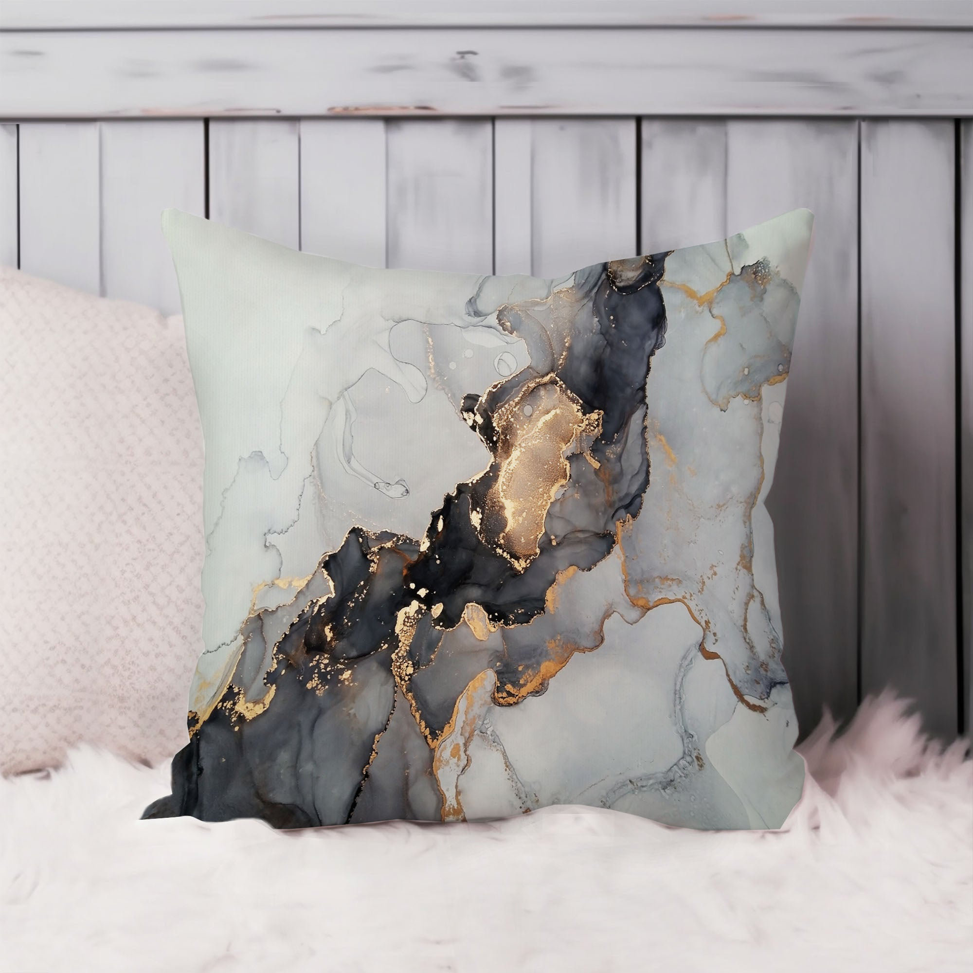 Ethan Taylor Abstract Love Gray Modern Crystal Marble Geode Fractal ...