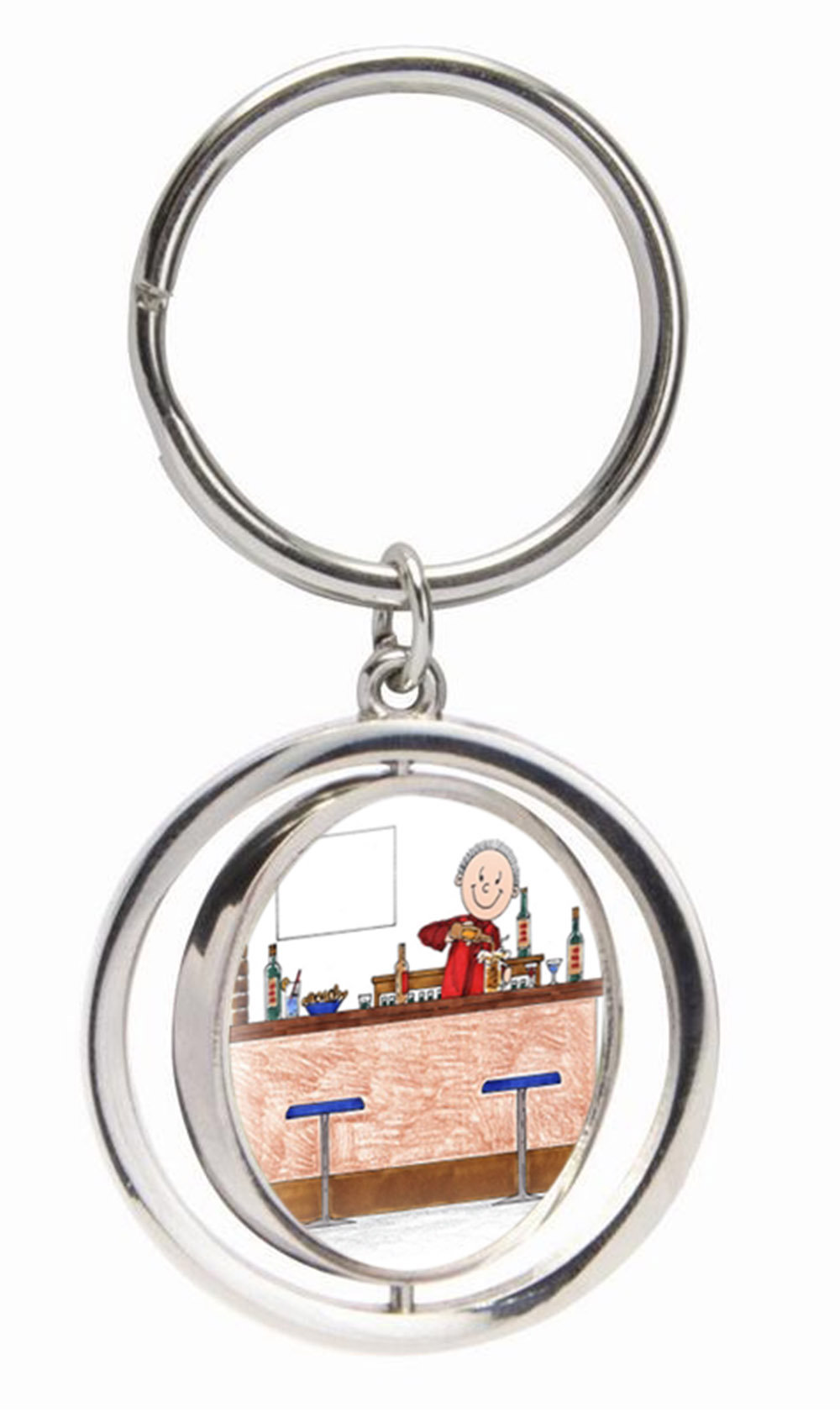 Printed Perfection Personalized Bartender - Male Small Spinning Key ...